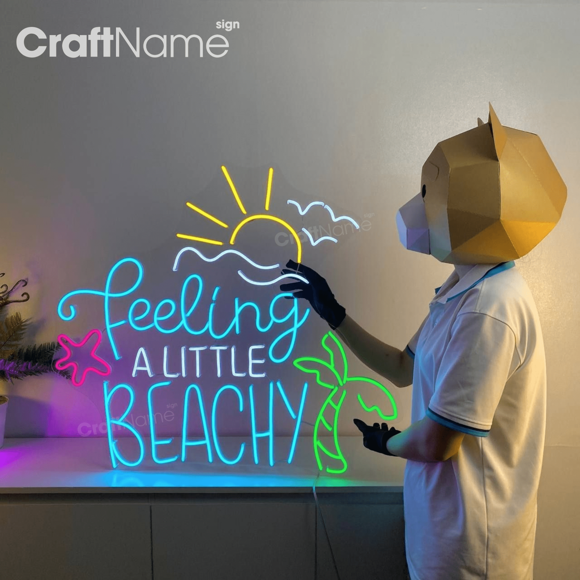 Craftnamesign Beach Neon Sign for Summer Beach Party, Beach Bar Pub ...