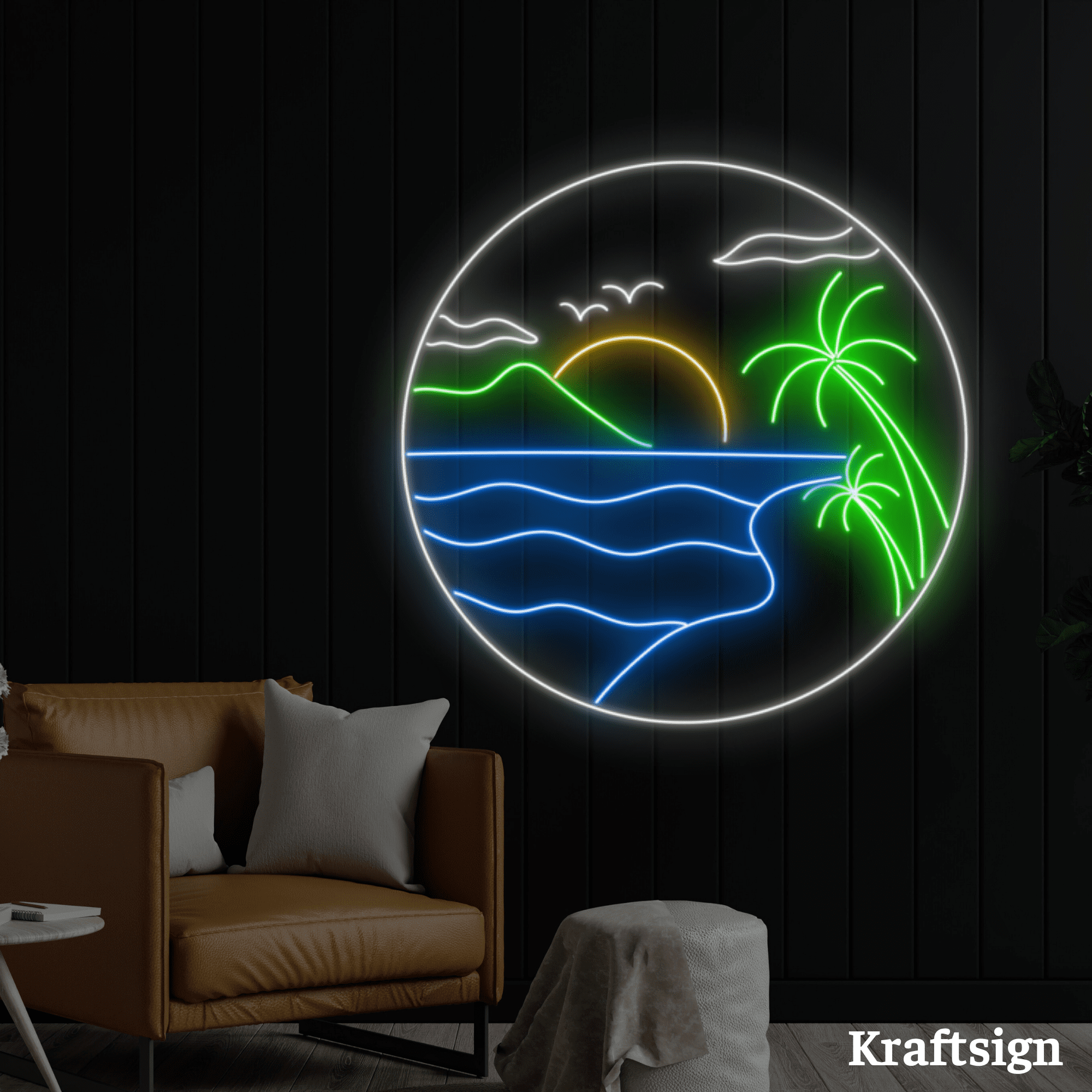 Craftnamesign Beach Neon Signs, Landscape LED Signs, Bedroom Living ...