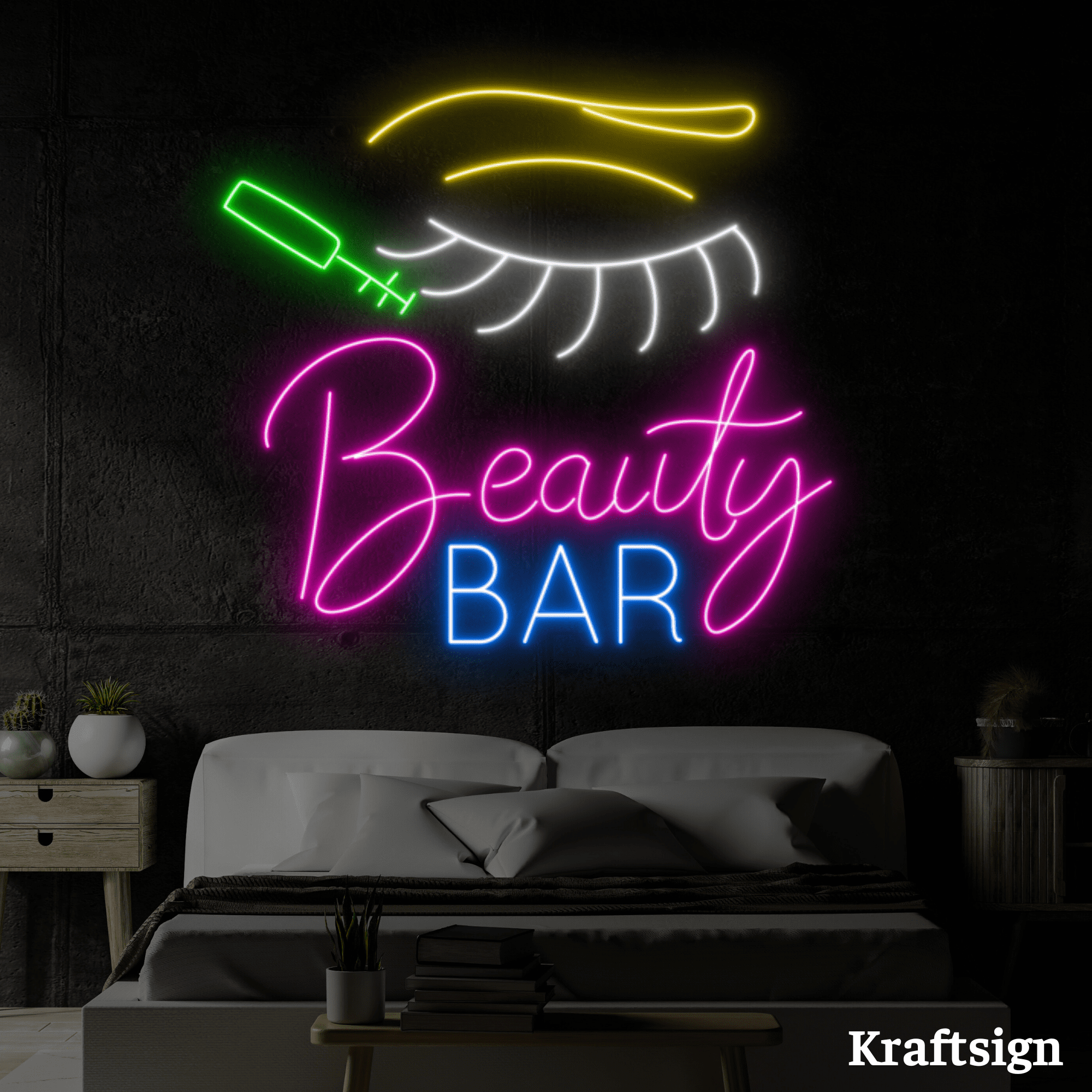 Craftnamesign Beauty Bar Neon Sign, Lashes Studio LED Sign,Girl Zone ...