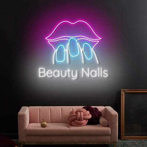 Craftnamesign Beauty Nails Neon Light, Nails Spa Neon Art Signboard ...