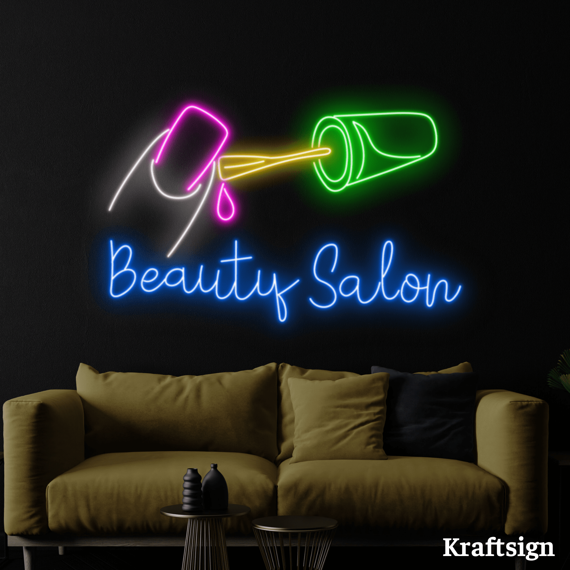 Craftnamesign Beauty Salon Neon Sign, Nail Salon LED Sign, Nail Spa ...