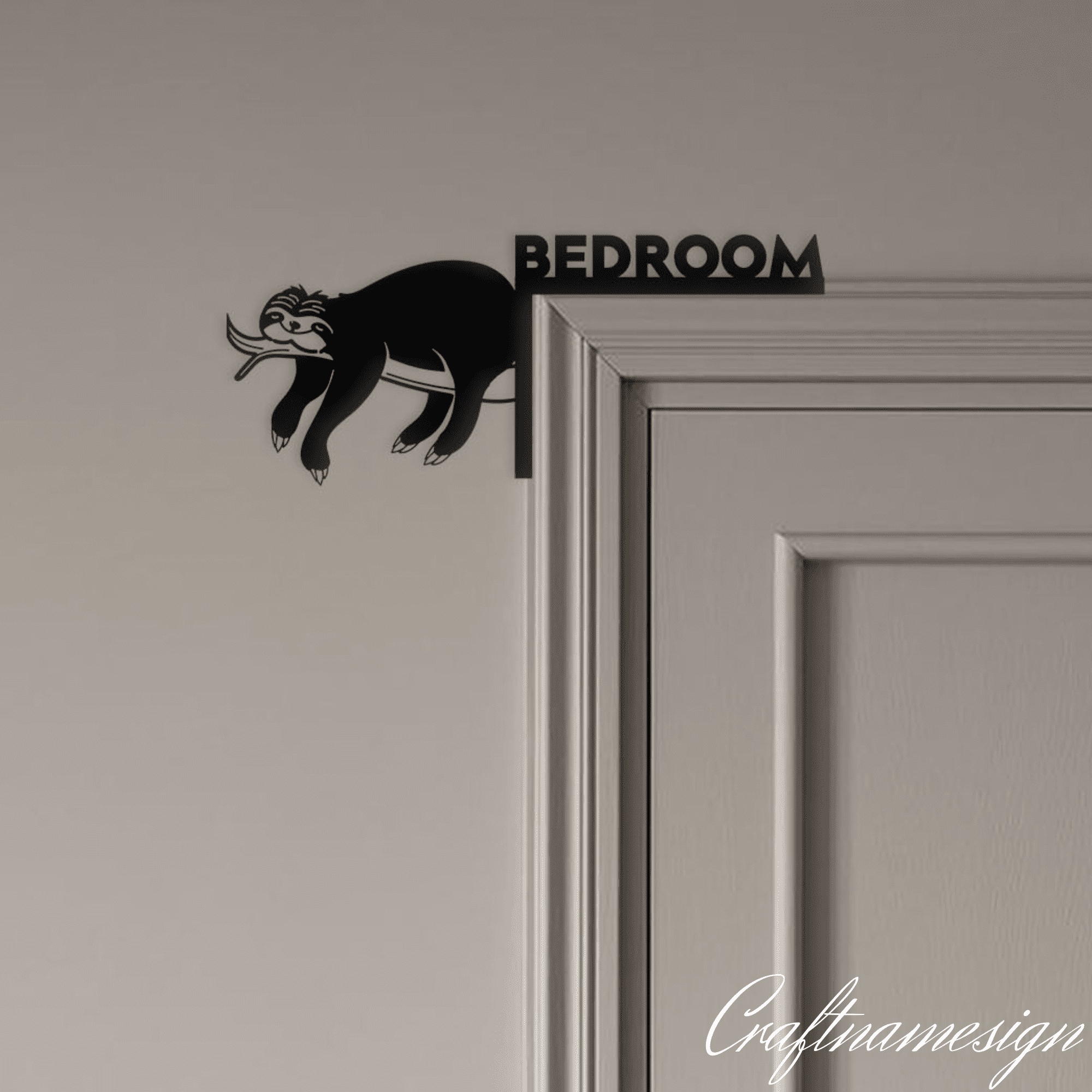 Craftnamesign Bedroom Door Corner Hanger, Sloth Door Corner Decor for ...