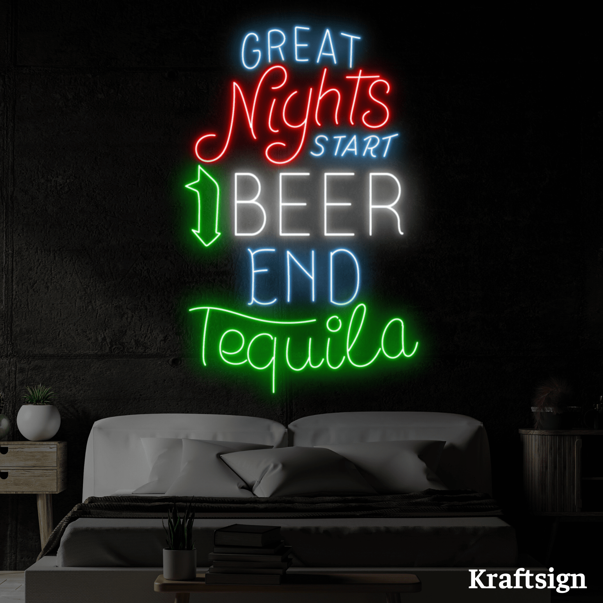Craftnamesign Beer And Tequila Neon Sign, Beer Bar LED Signs, Quotes ...