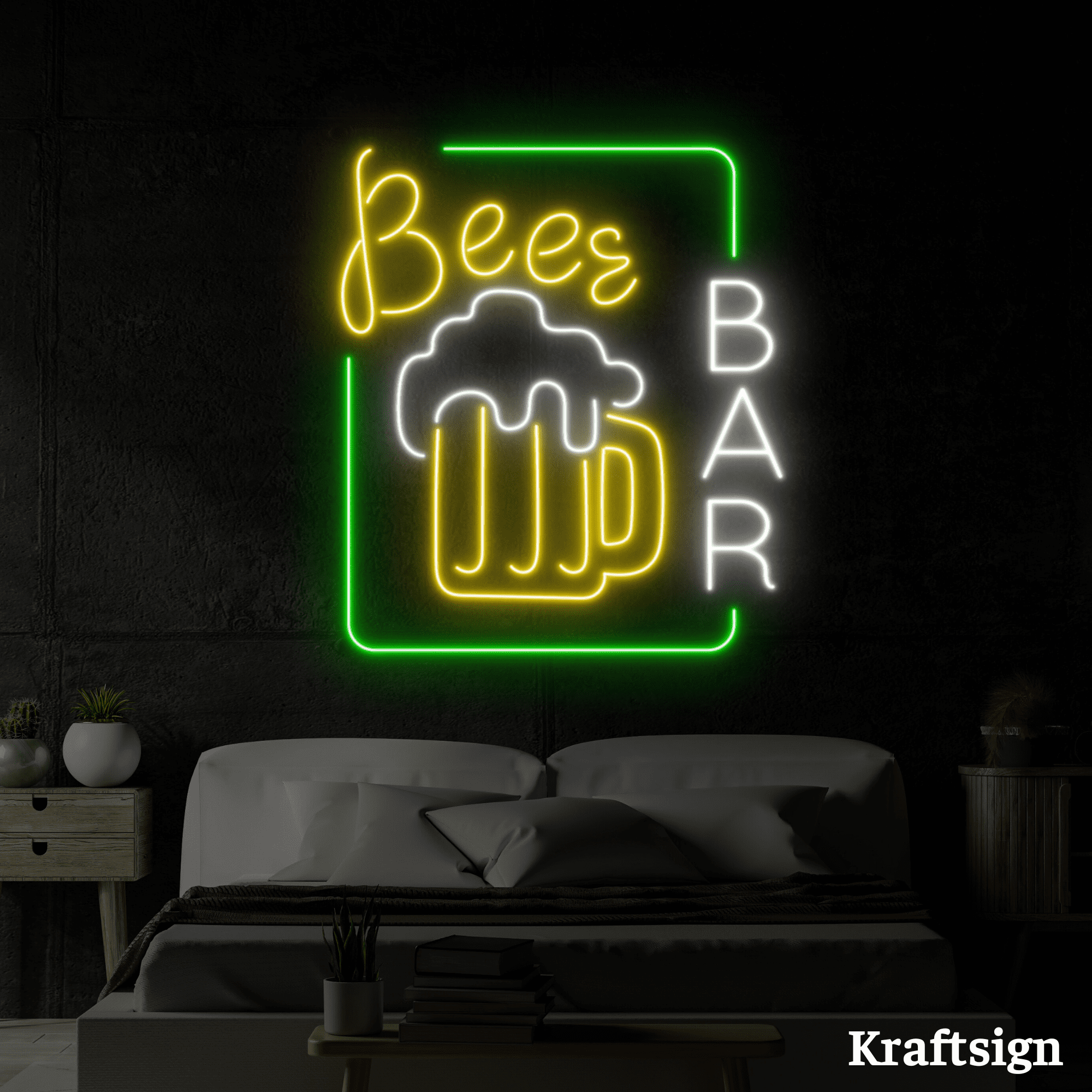 Craftnamesign Beer Bar Neon Sign, Beer Shop LED Sign, Restaurant Decor ...