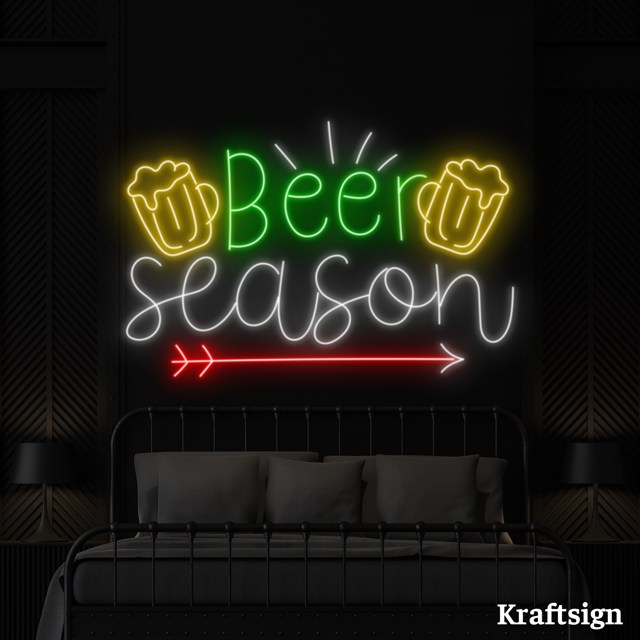Craftnamesign Beer Season Neon Sign, Beer Club LED Signs, Restaurant ...