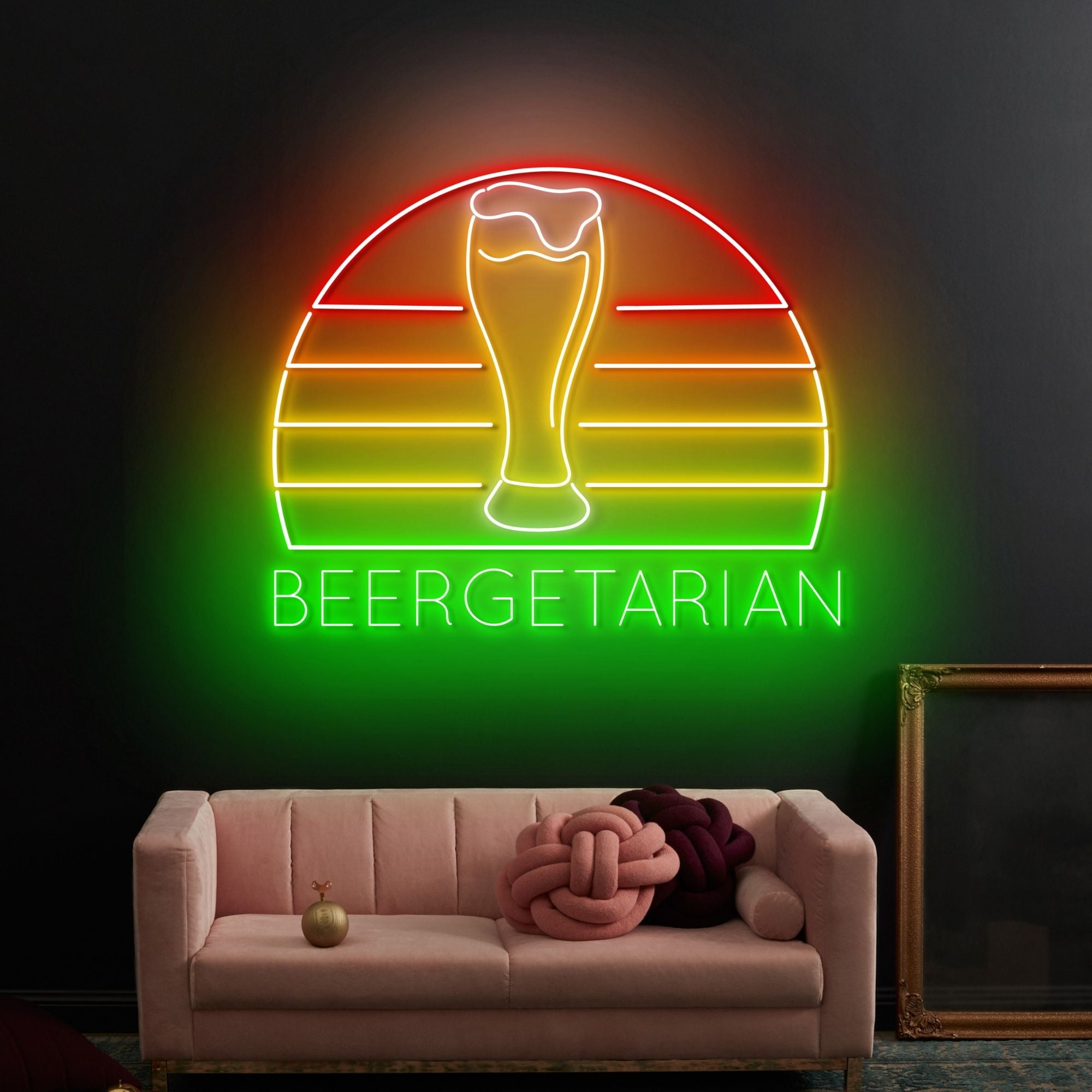 Craftnamesign Beergetarian Neon Sign, Beer Led Light Decor, Beer Club ...