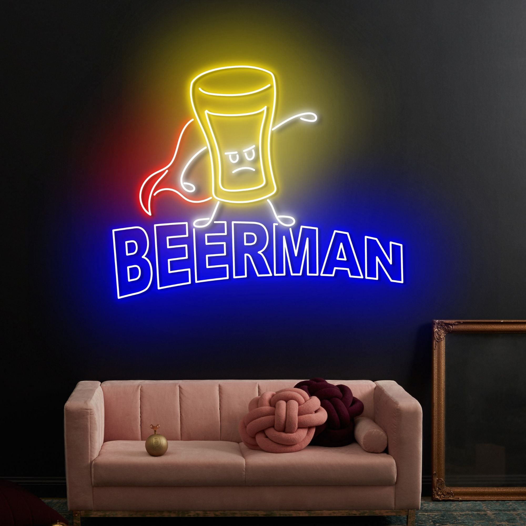 Craftnamesign Beerman Neon Sign Decor, Funny Beer Led Light, Beer Club ...