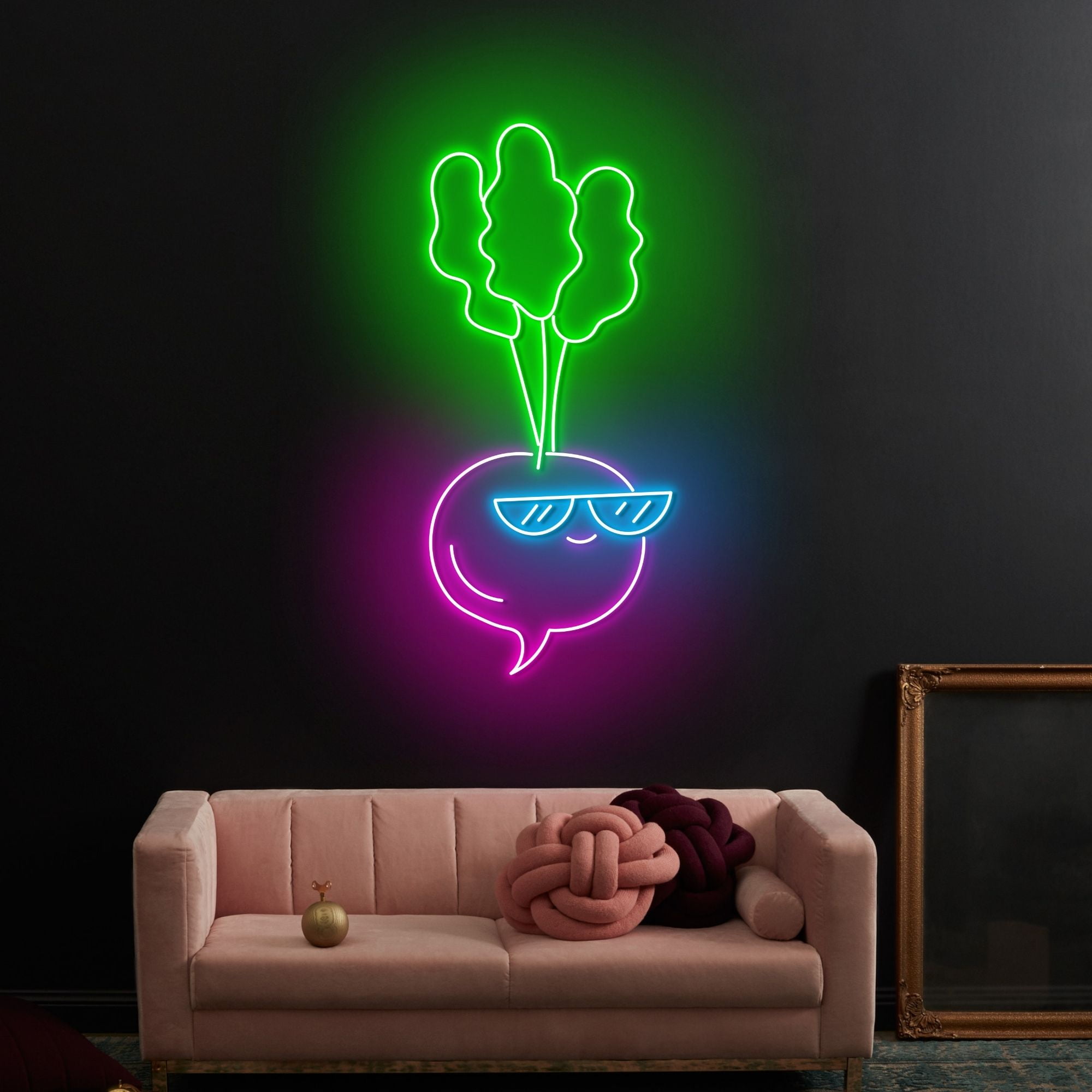 Craftnamesign Beetroot With Glasses Neon Light, Beetroot Wall Art ...