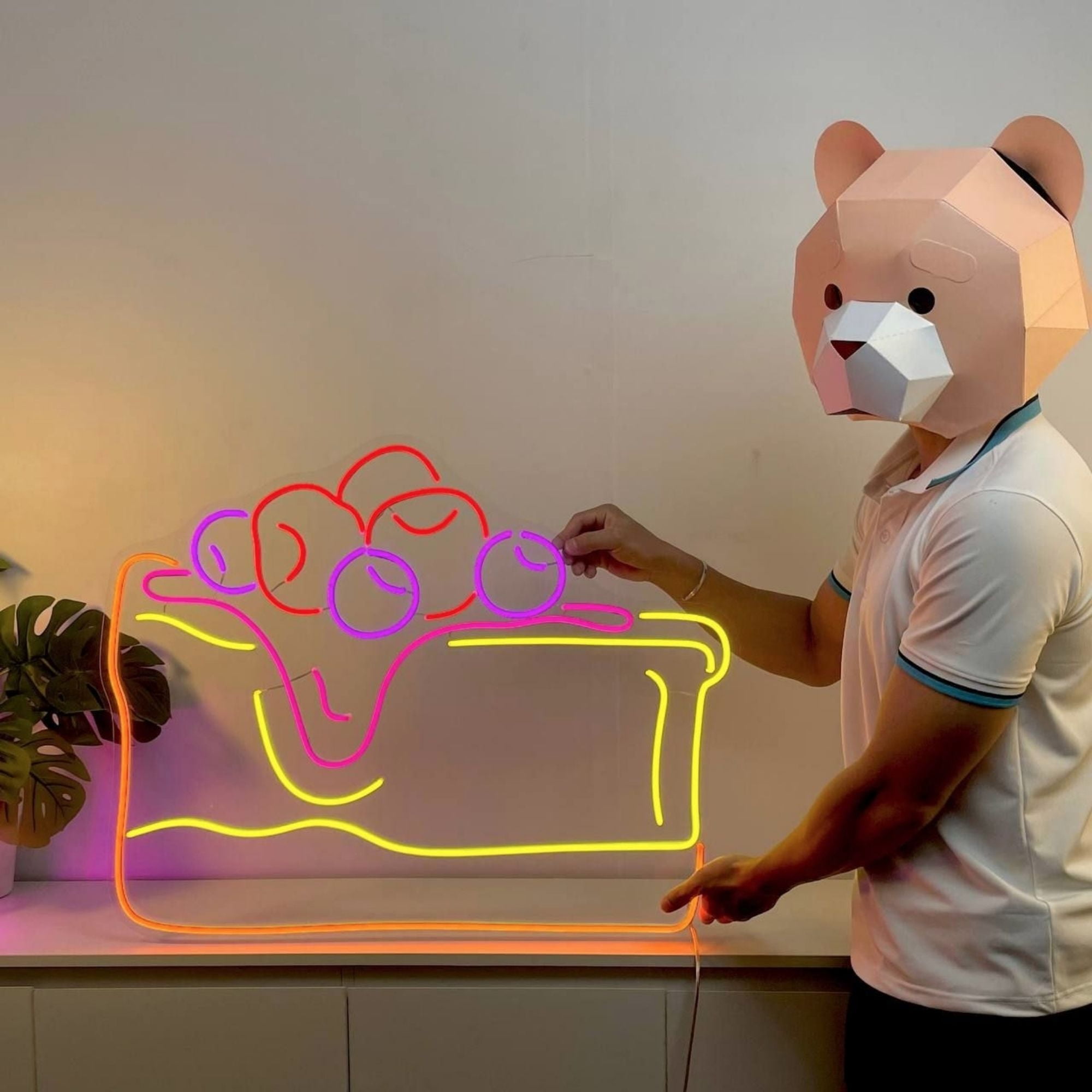 Craftnamesign Berry Cheesecake Neon Sign Wall Art, Cake Shop Led ...