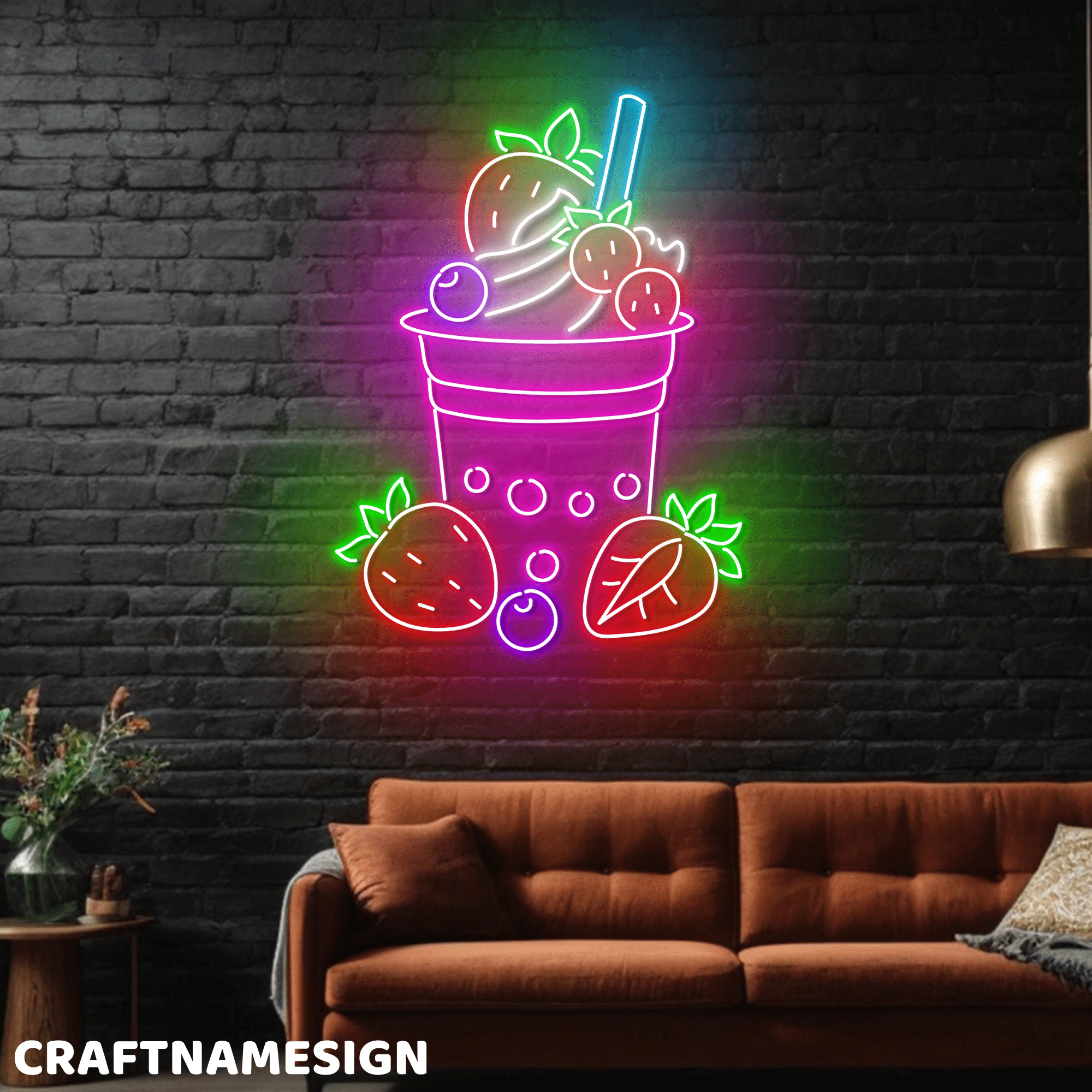 Craftnamesign Berry Smoothie Neon Light For Fruit Juice Store Wall ...