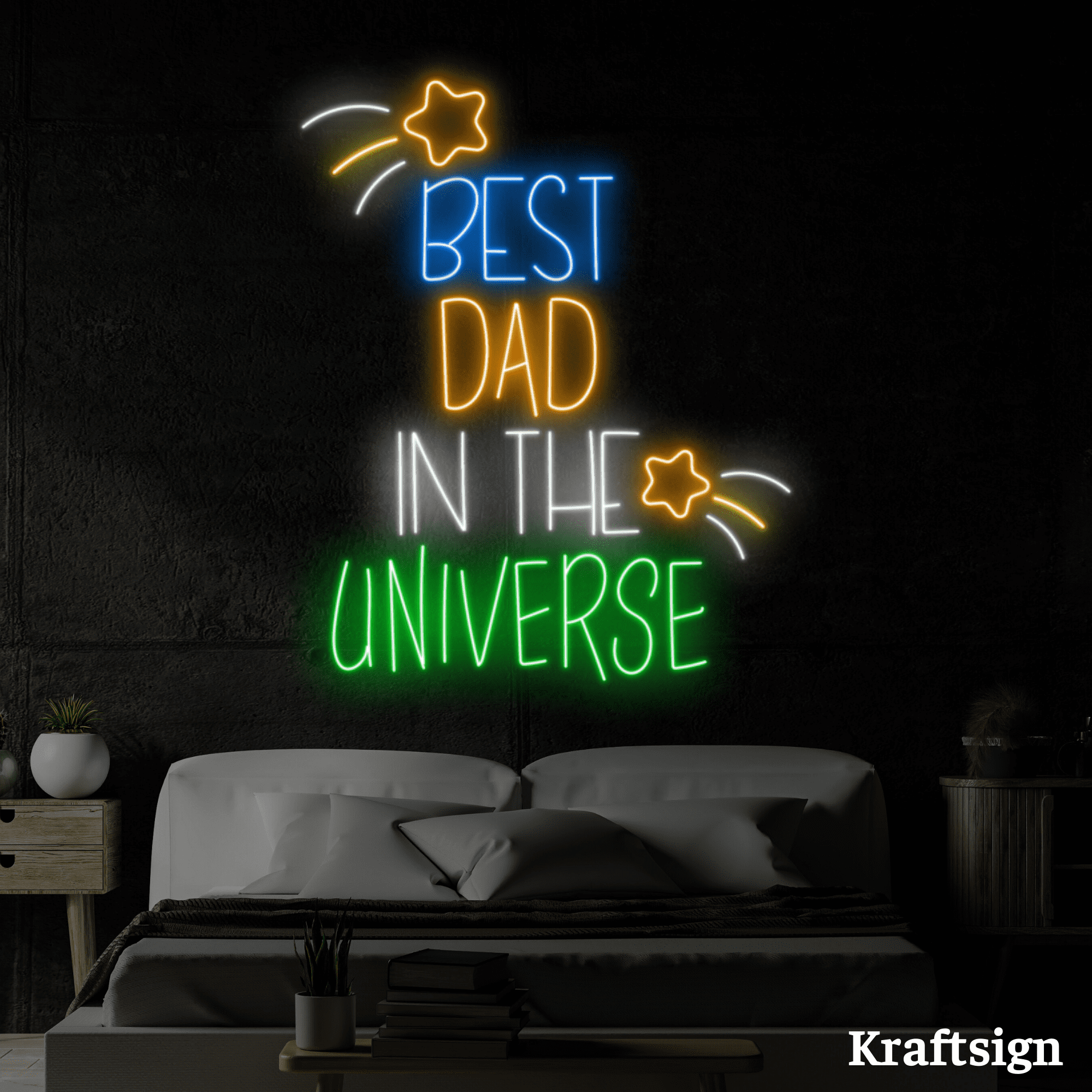 Craftnamesign Best Dad In The Universe Neon Sign, Father Day Gifts ...