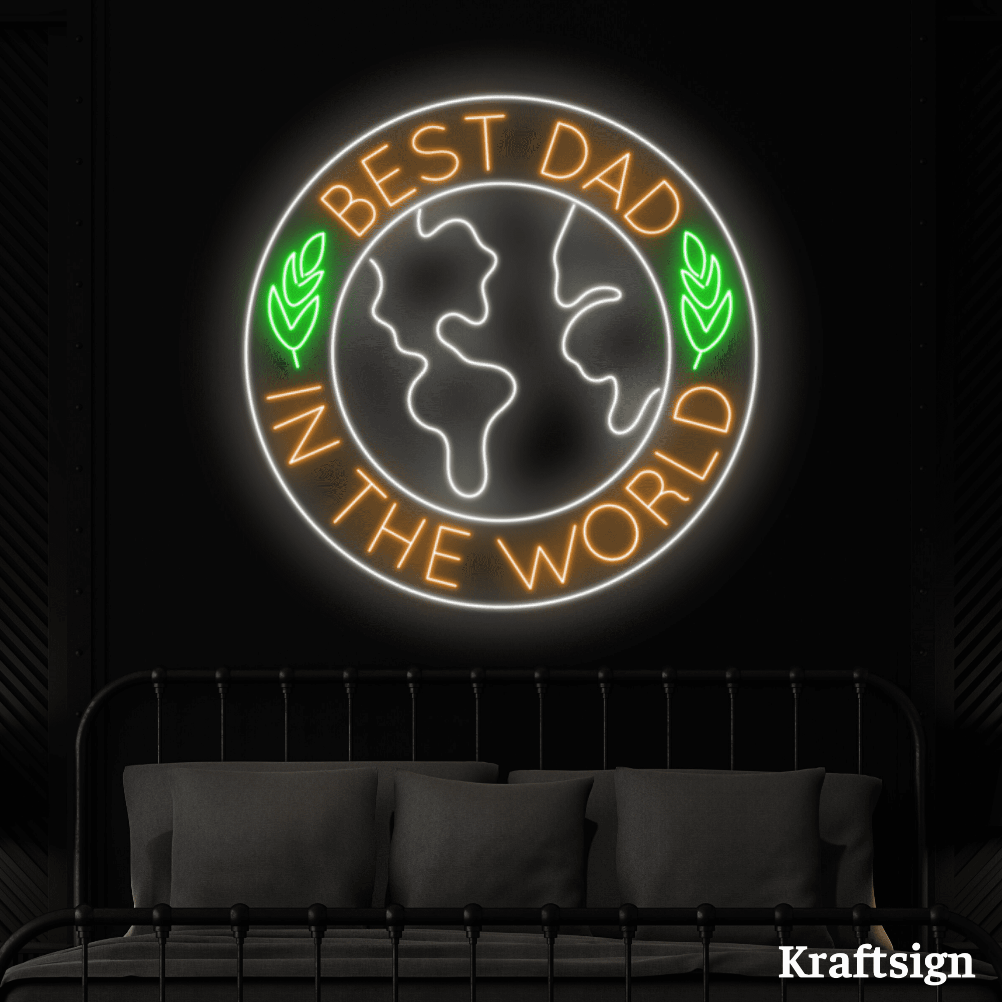 Craftnamesign Best Dad In The World Neon LED Sign, Father Day Gifts ...