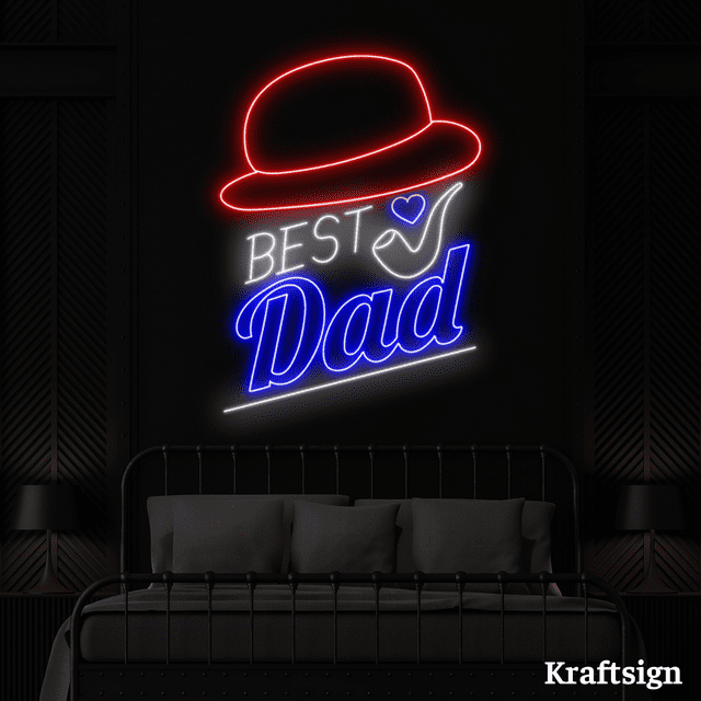 Craftnamesign Best Dad Neon Sign, Father's Day Gifts Decor, Dad Lover ...