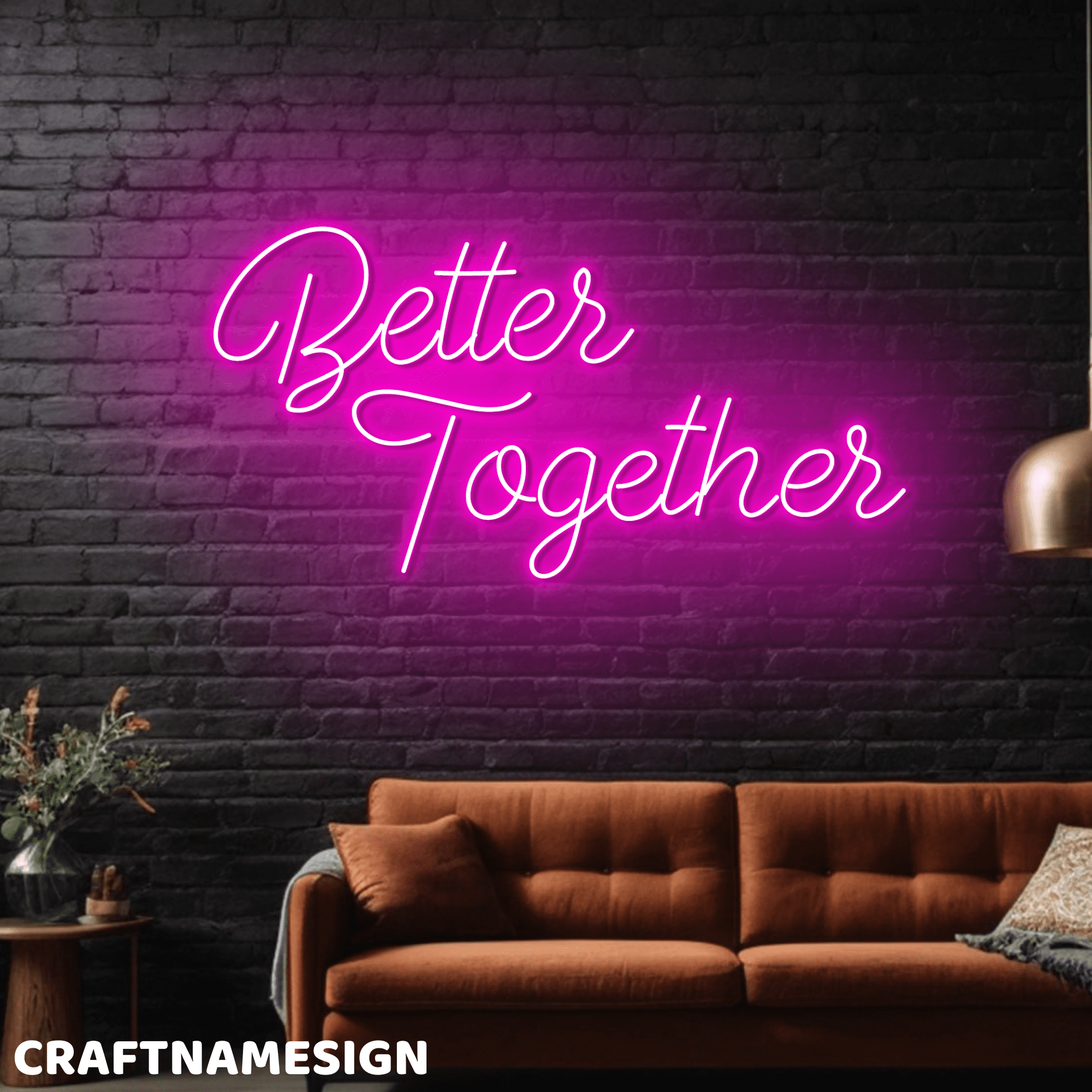 Craftnamesign Better Together Neon Light Wall Sign For Wedding Backdrop ...