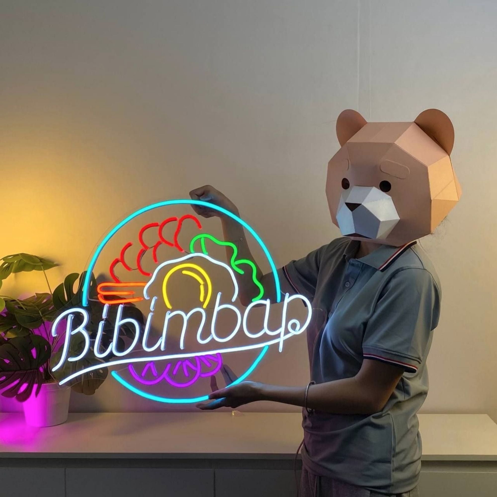 Craftnamesign Bibimbap Neon Light Wall Art, Korean Restaurant Led Sign ...