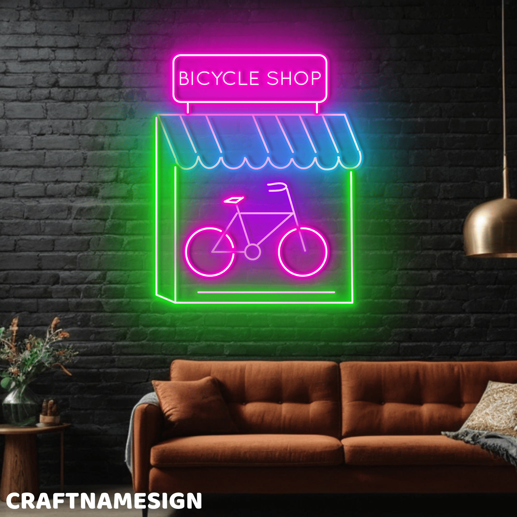 Craftnamesign Bicycle Shop Neon Sign, Bike Store Wall Art, Bicycle Wall ...