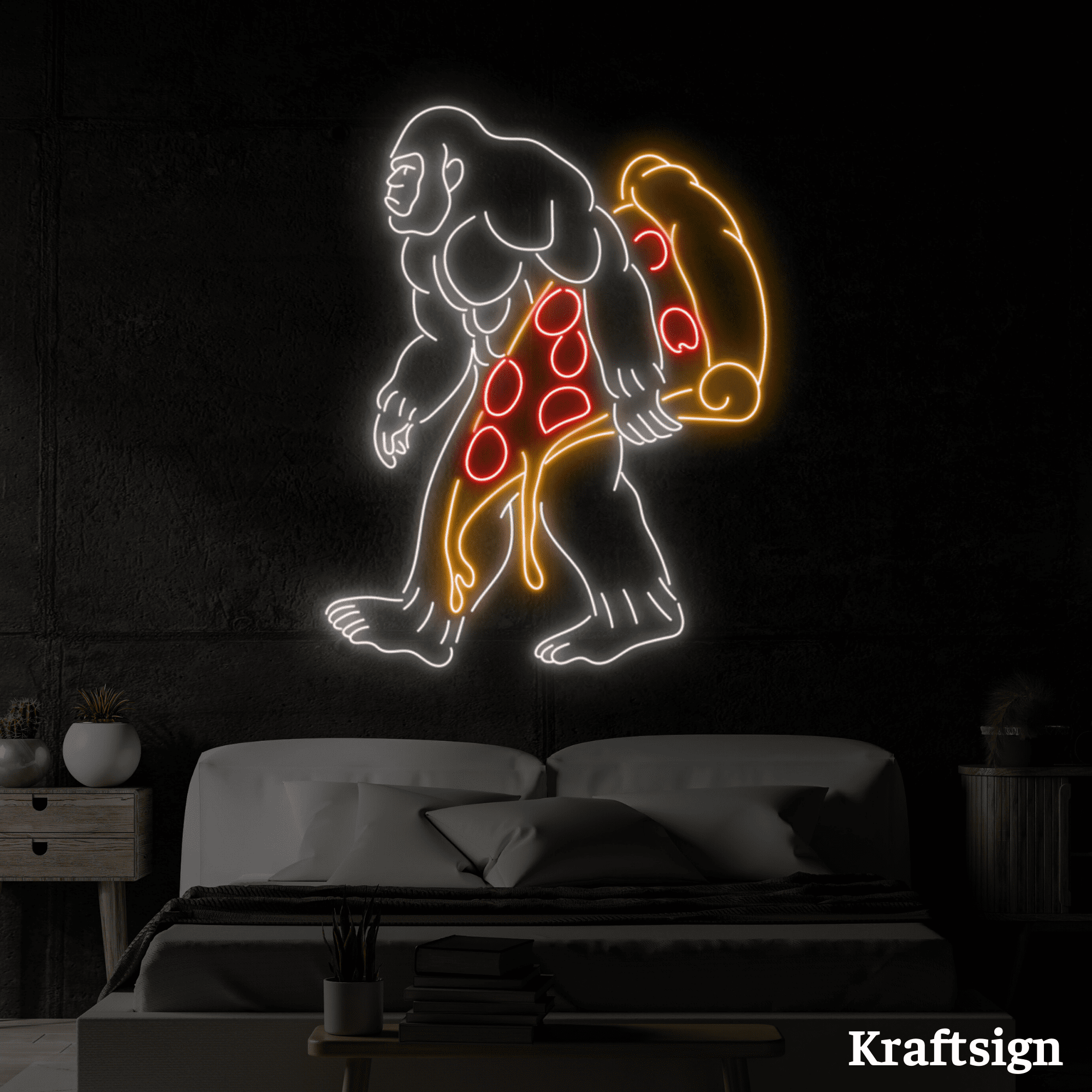 Craftnamesign Bigfoot Pizza Neon Sign, Pizza Restaurant Decor, Pizza ...