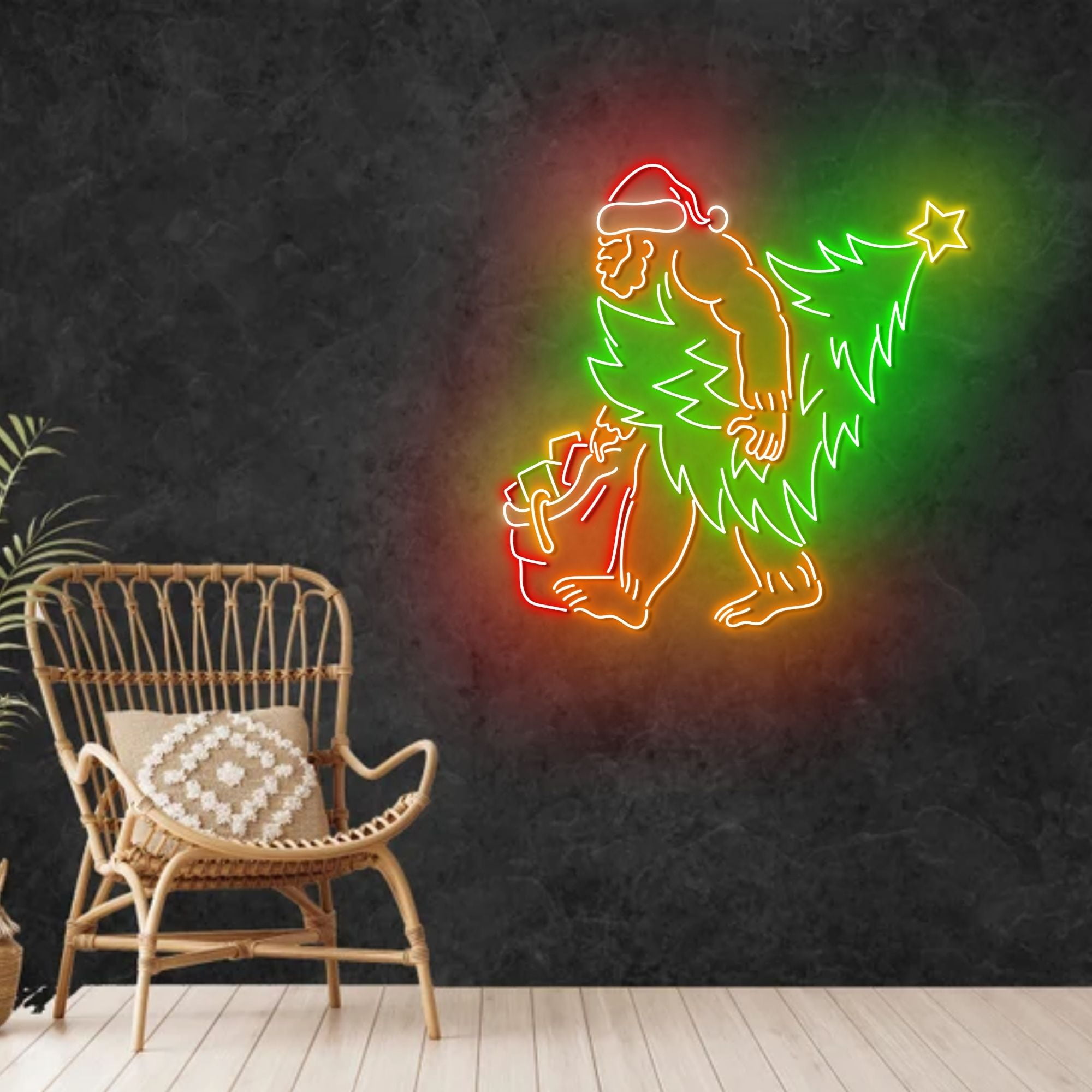 Craftnamesign Bigfoot Xmas Neon Light, Bigfoot LED Sign Wall Art ...