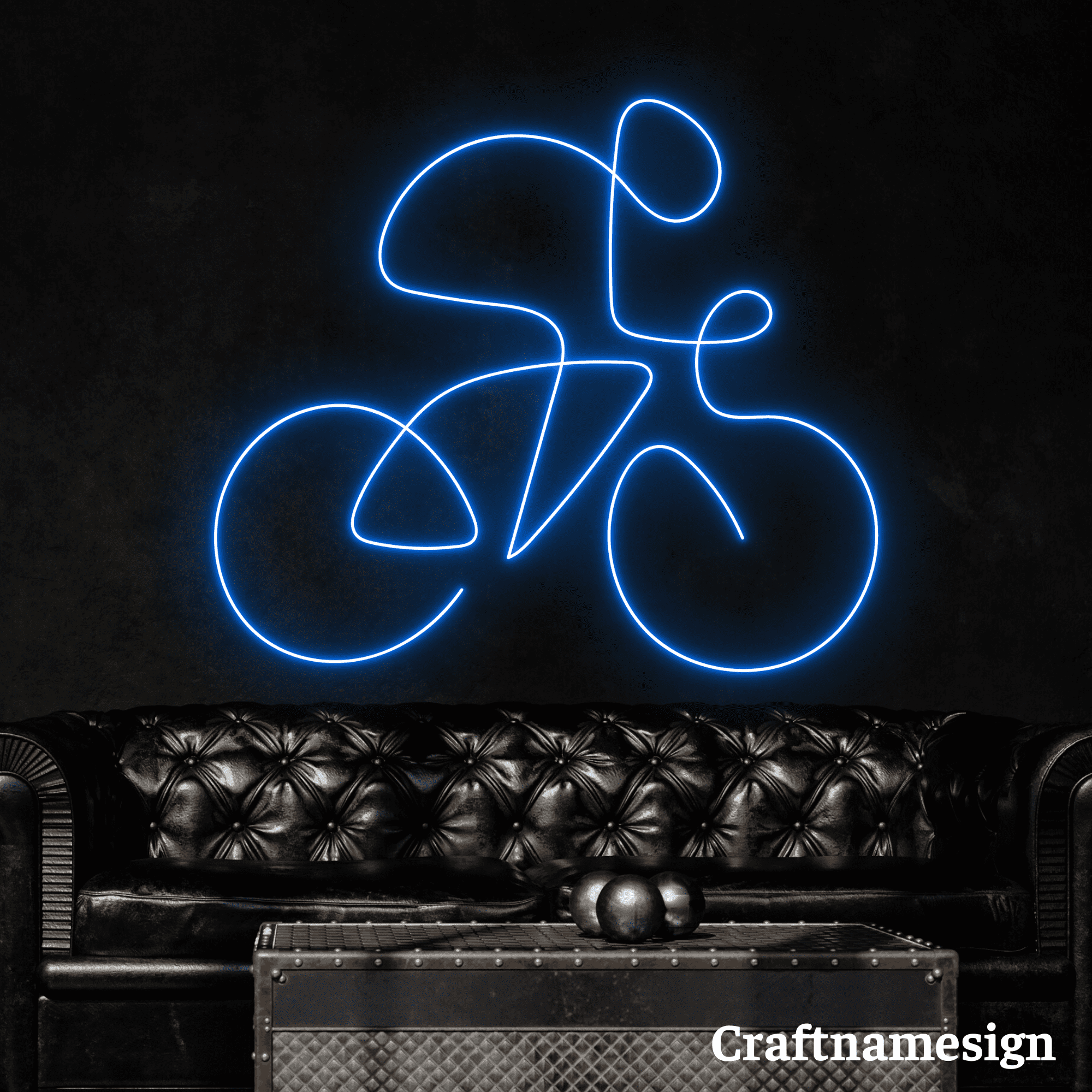 Craftnamesign Biker Line Art Neon Sign for Bedroom Bike Shop Wall Decor ...