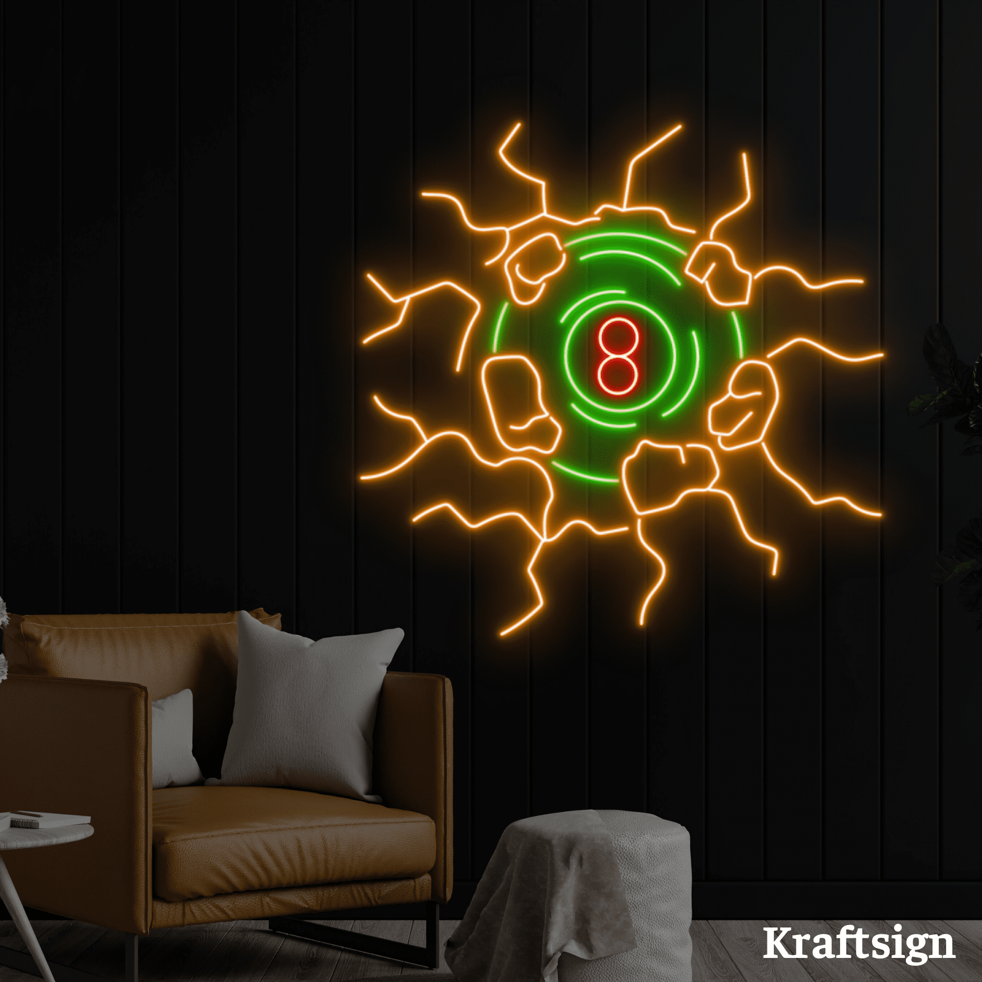 Craftnamesign Billiard Ball Break Wall Neon Sign, Billiard Club Decor ...