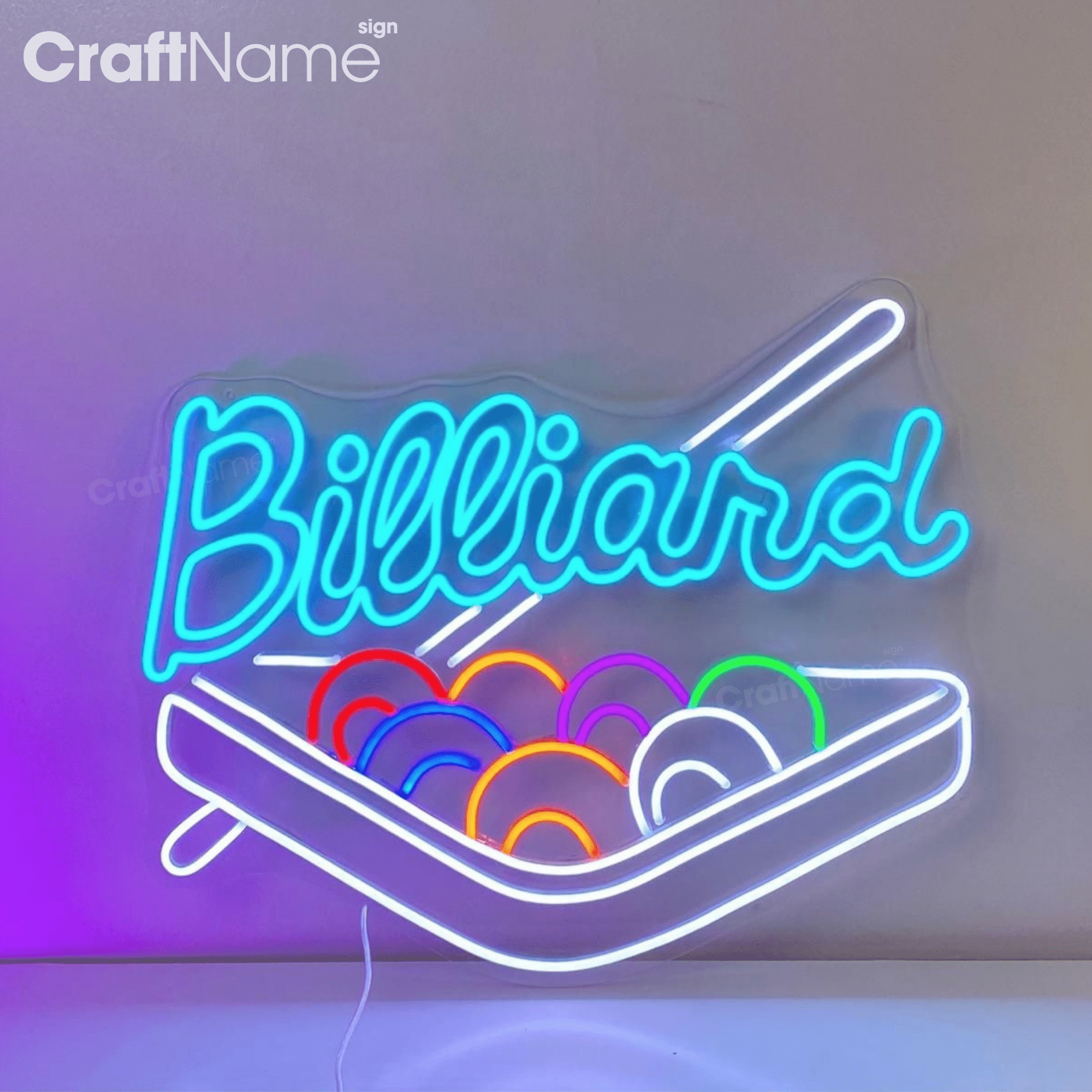 Craftnamesign Billiard Led Light for Billiard Club Wall Art, Pool Hall ...