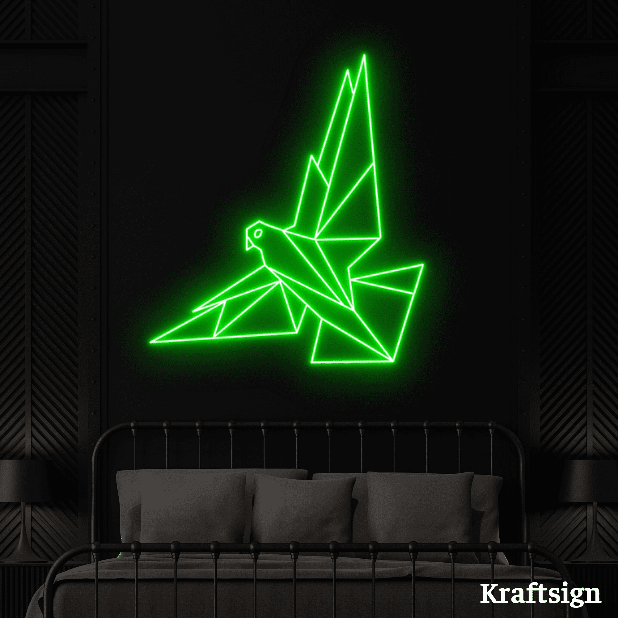 Craftnamesign Bird Geometric Neon Sign, Men Cave Decor, Bird Lover ...