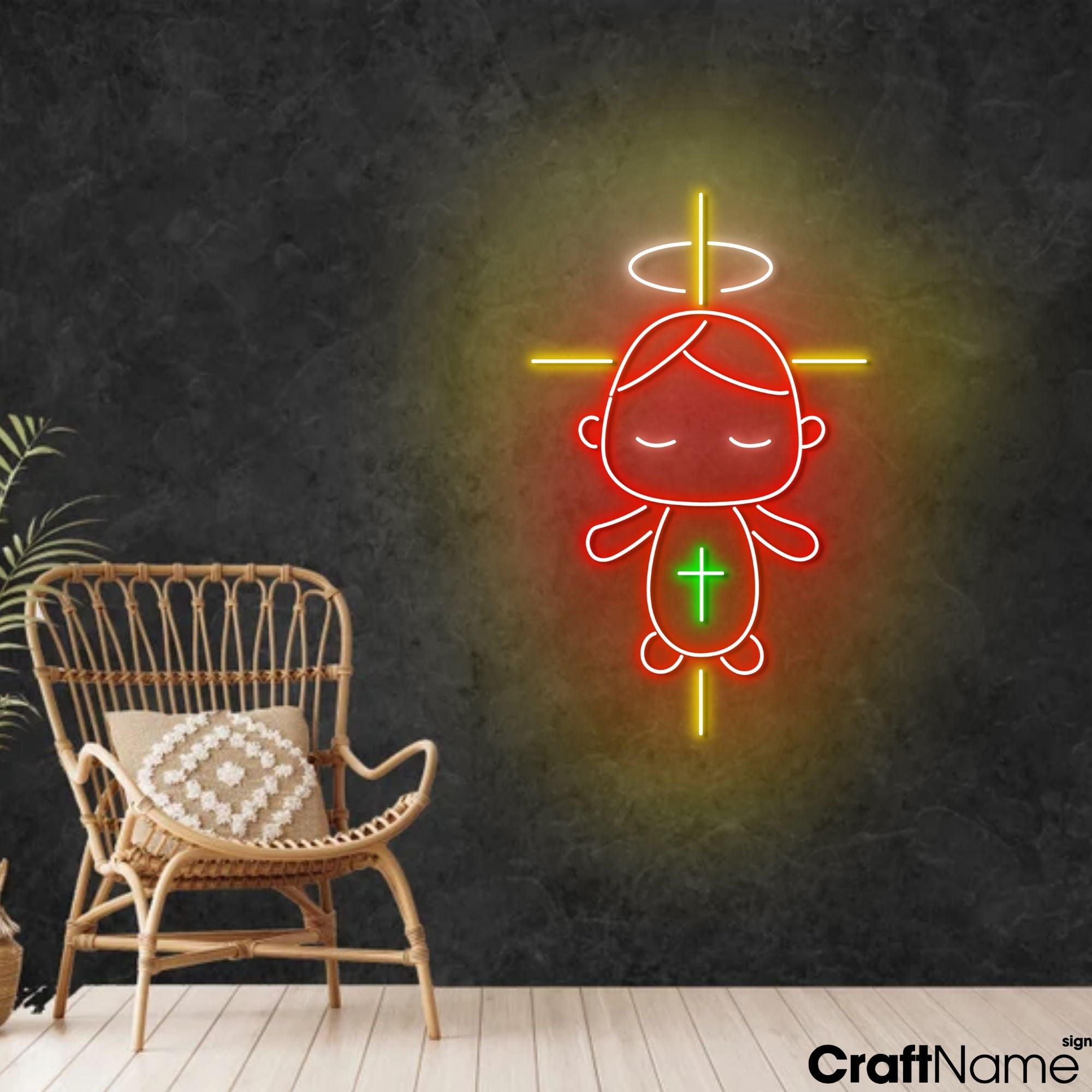 Craftnamesign Birth Of Jesus Neon Light, Jesus LED Sign Wall Art ...