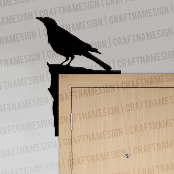 Craftnamesign Black Crow Door Corner Hanger, Raven Door Corner Decor ...