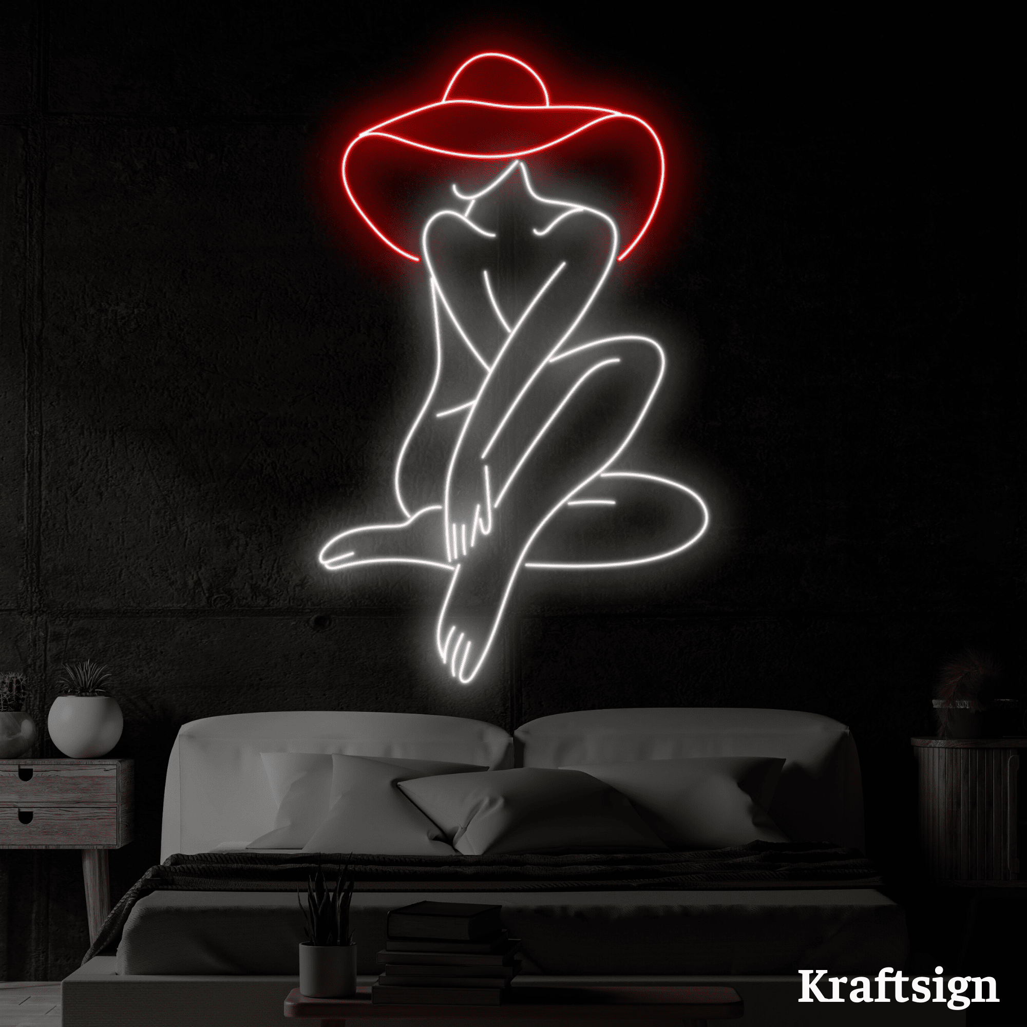 Craftnamesign Body Girl Line Art Neon Sign Girl Room Decor Bedroom