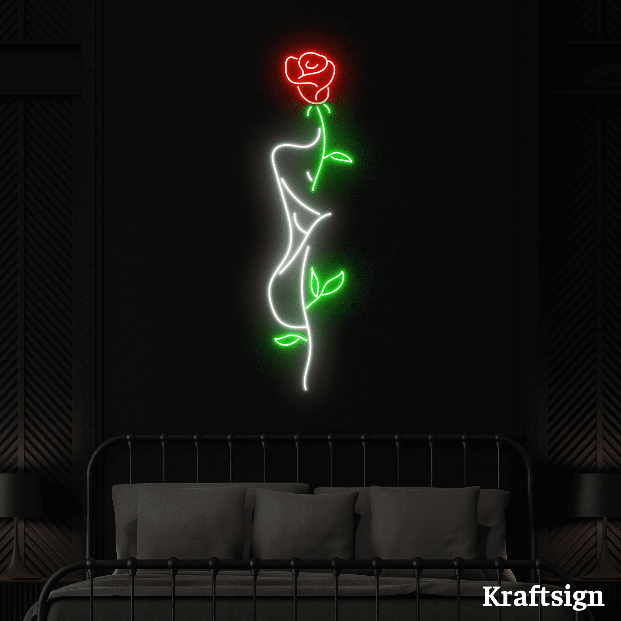 Craftnamesign Body Line Rose Neon Sign, Abstract Art Decor, Girl Room ...