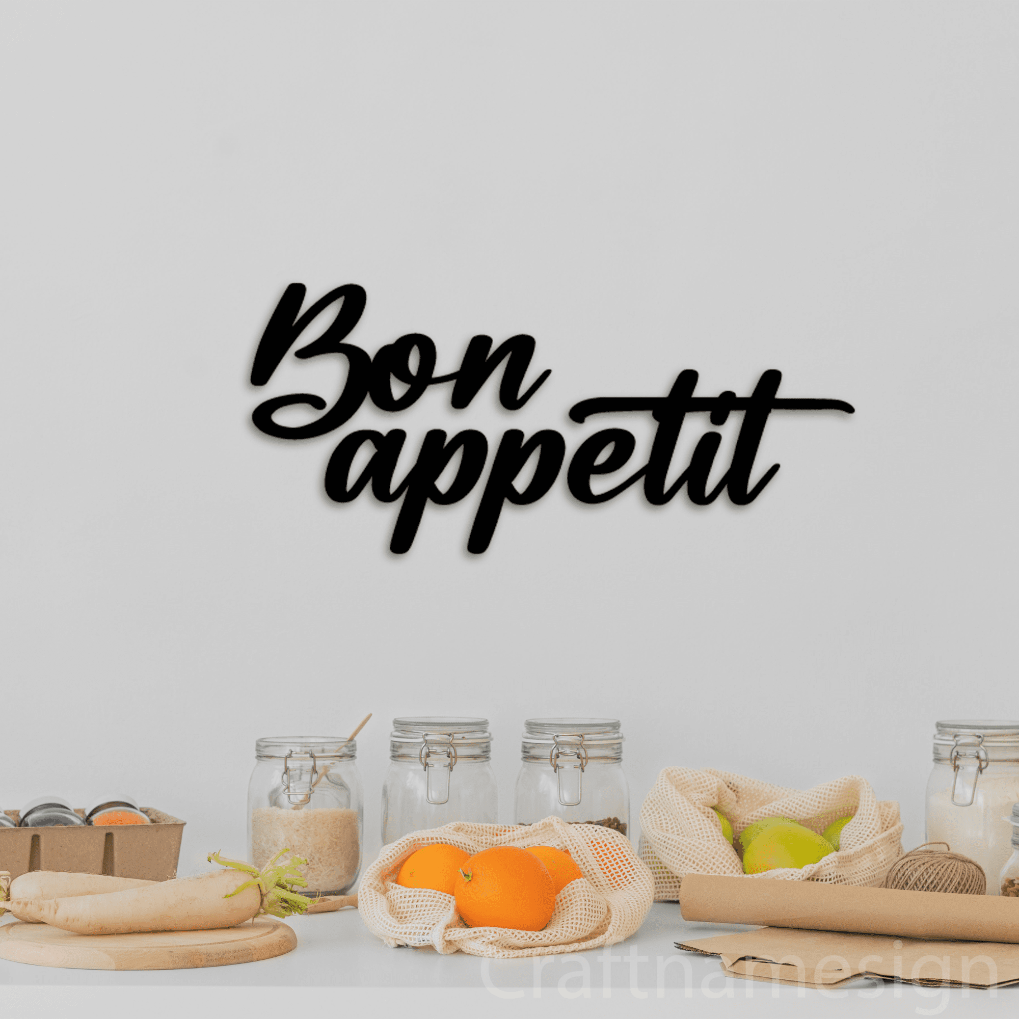 Craftnamesign Bon Appetit Metal Wall Art, Kitchen Wall Sign, Kitchen ...