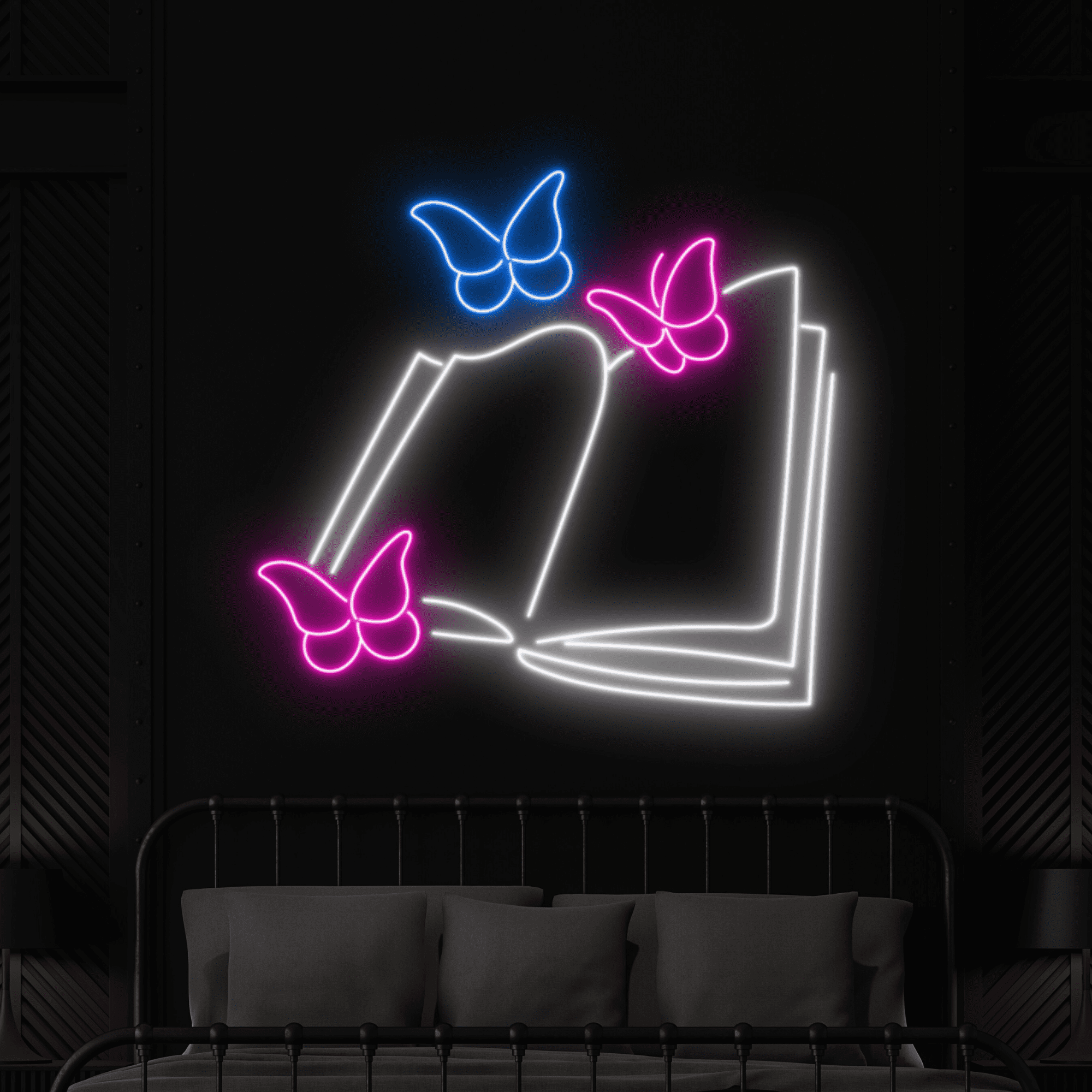 Craftnamesign Book Butterfly Neon Sign, Book Store LED Sign, Library ...