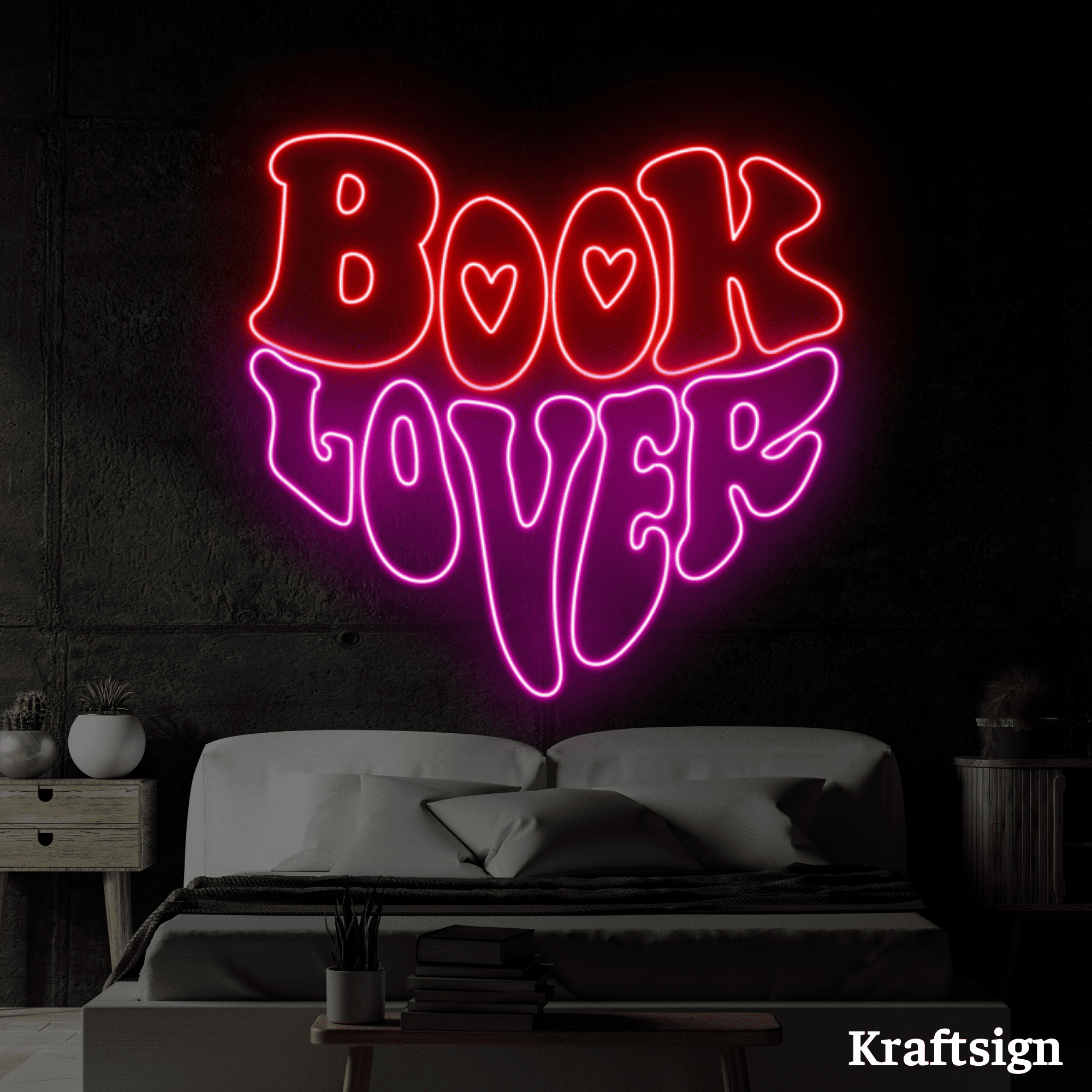 Craftnamesign Book Lover Neon Sign, Book Store Decor, Library LED Signs ...