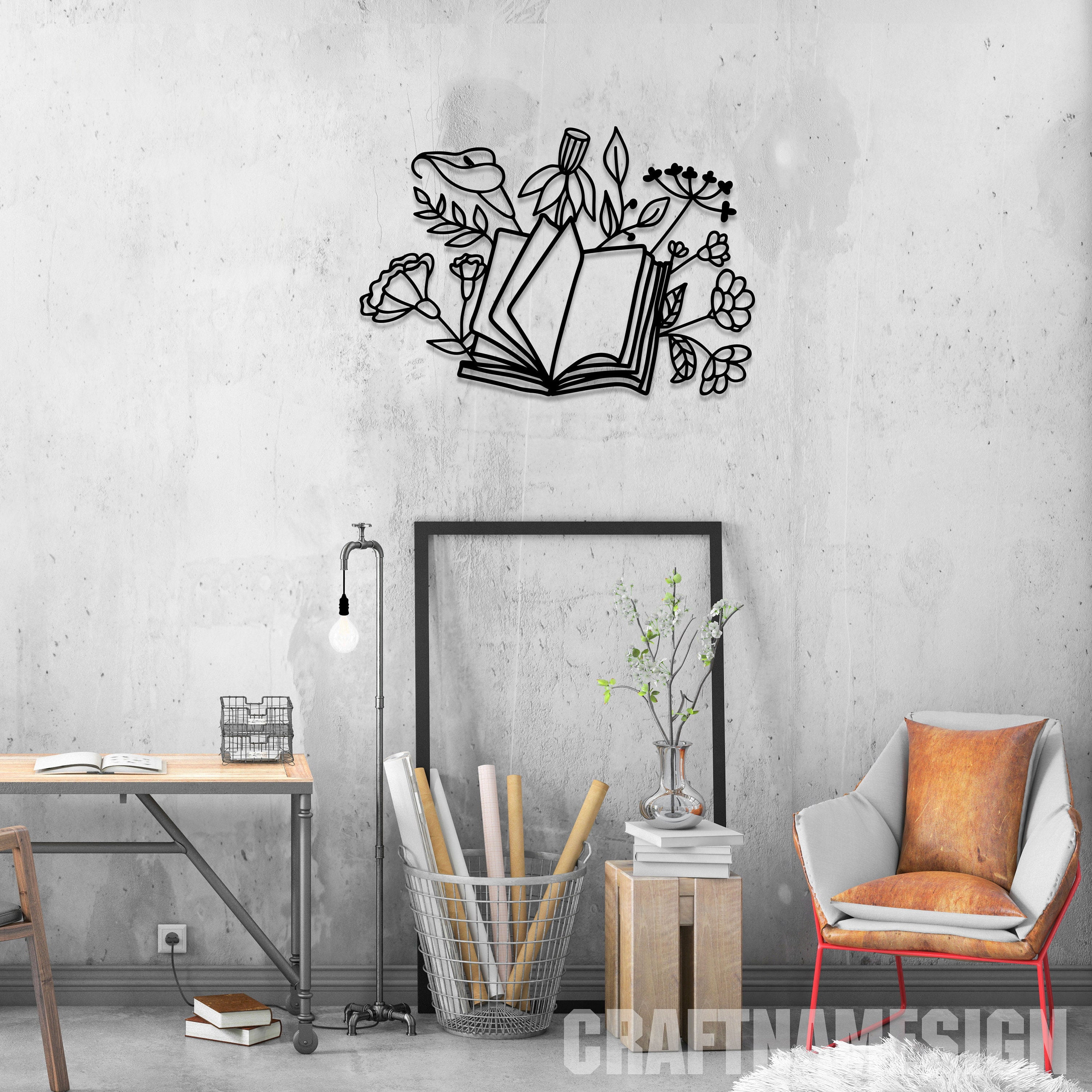 Craftnamesign Book Metal Sign LED Light, Library Sign, Book Club Sign ...