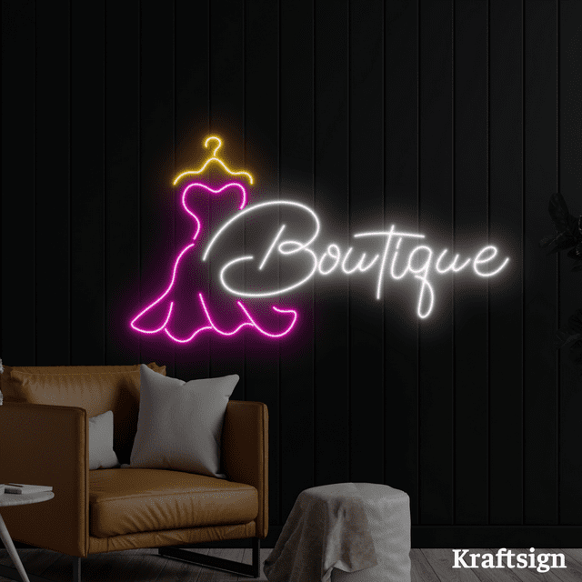 Craftnamesign Boutique Neon Sign, Clothes Shop LED Sign, Boutique Wall ...
