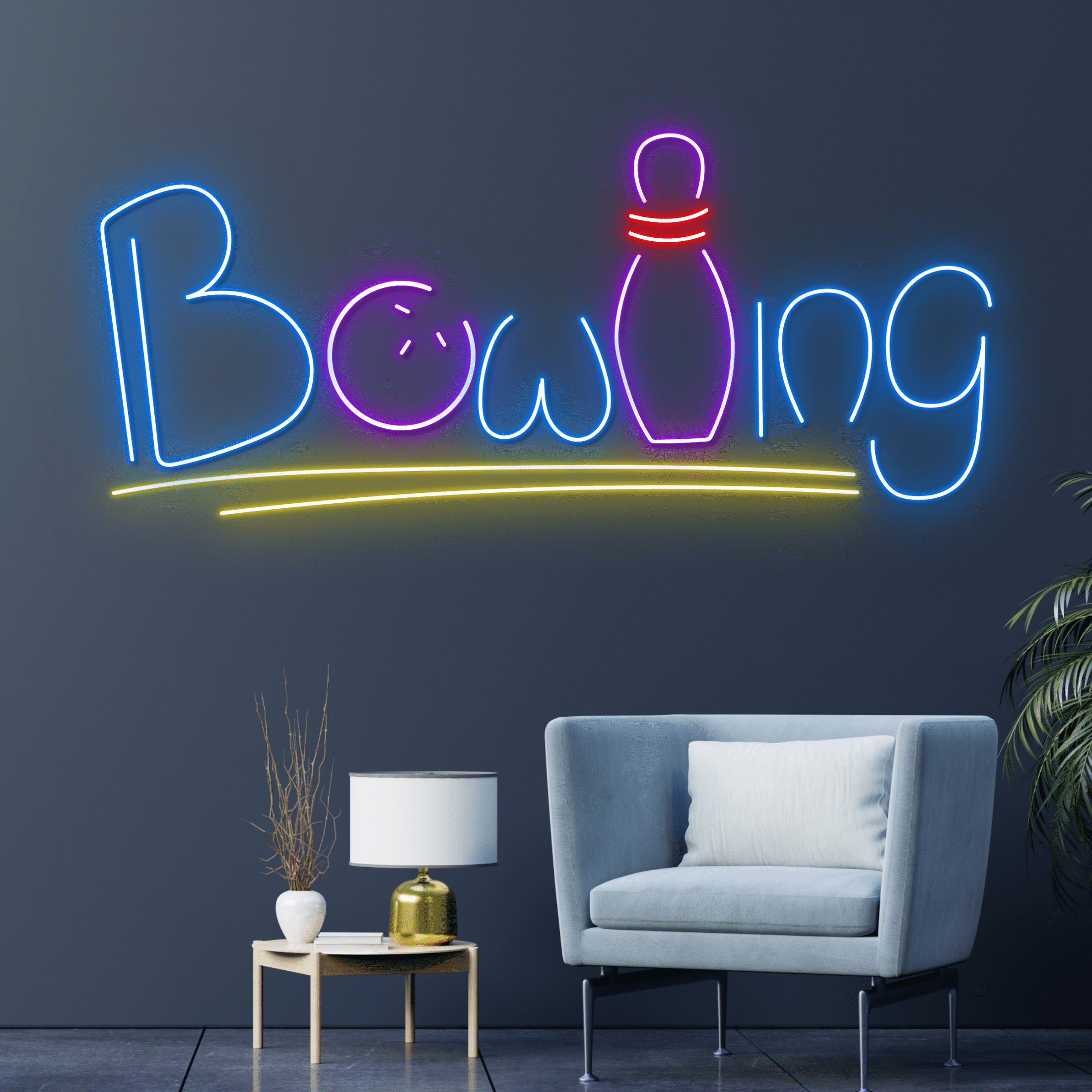 Craftnamesign Bowling Ball Neon Sign, Arcade Game Store Decor Signboard ...