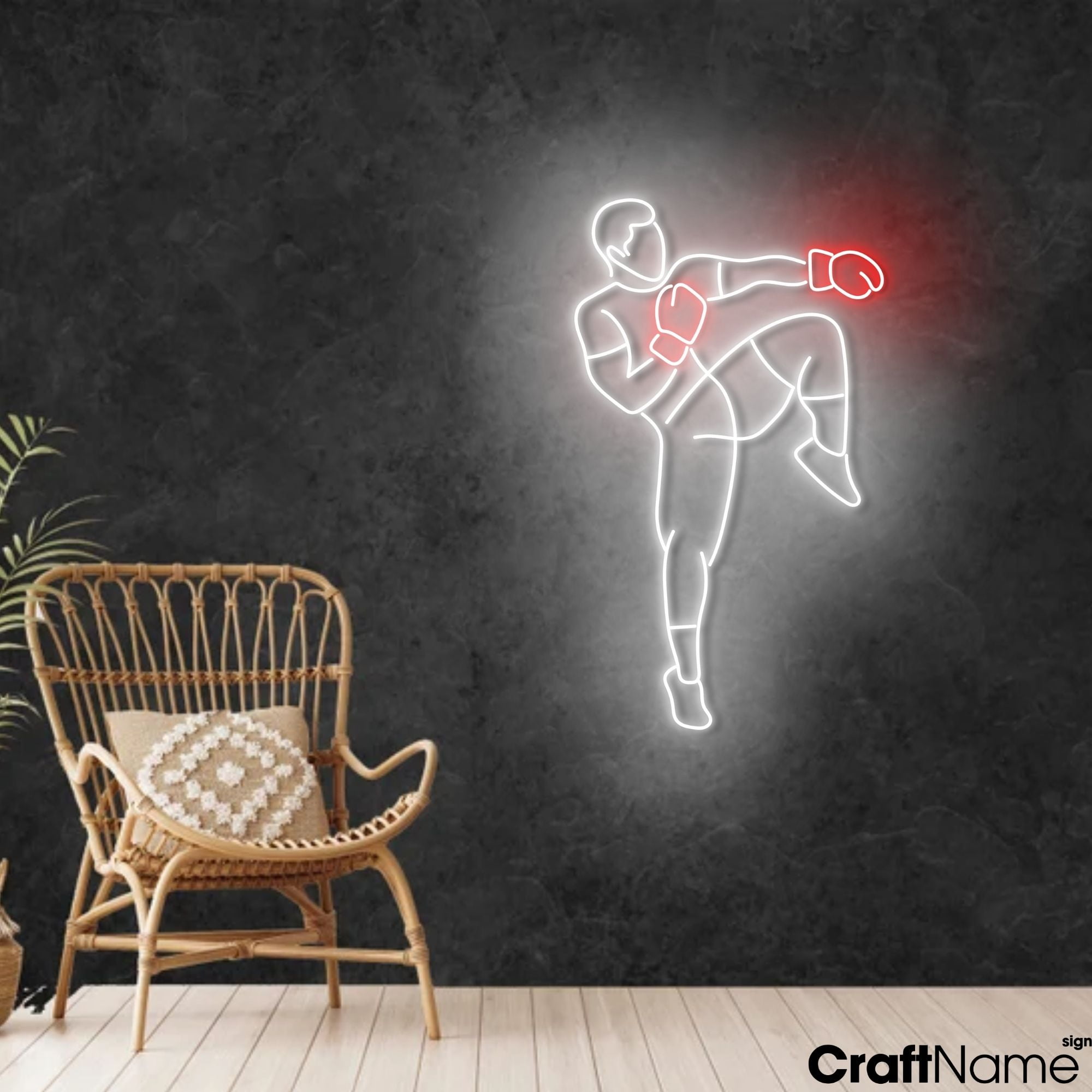 Craftnamesign Boxing Man Neon Light Sign For Gym Studio Wall Decoration ...