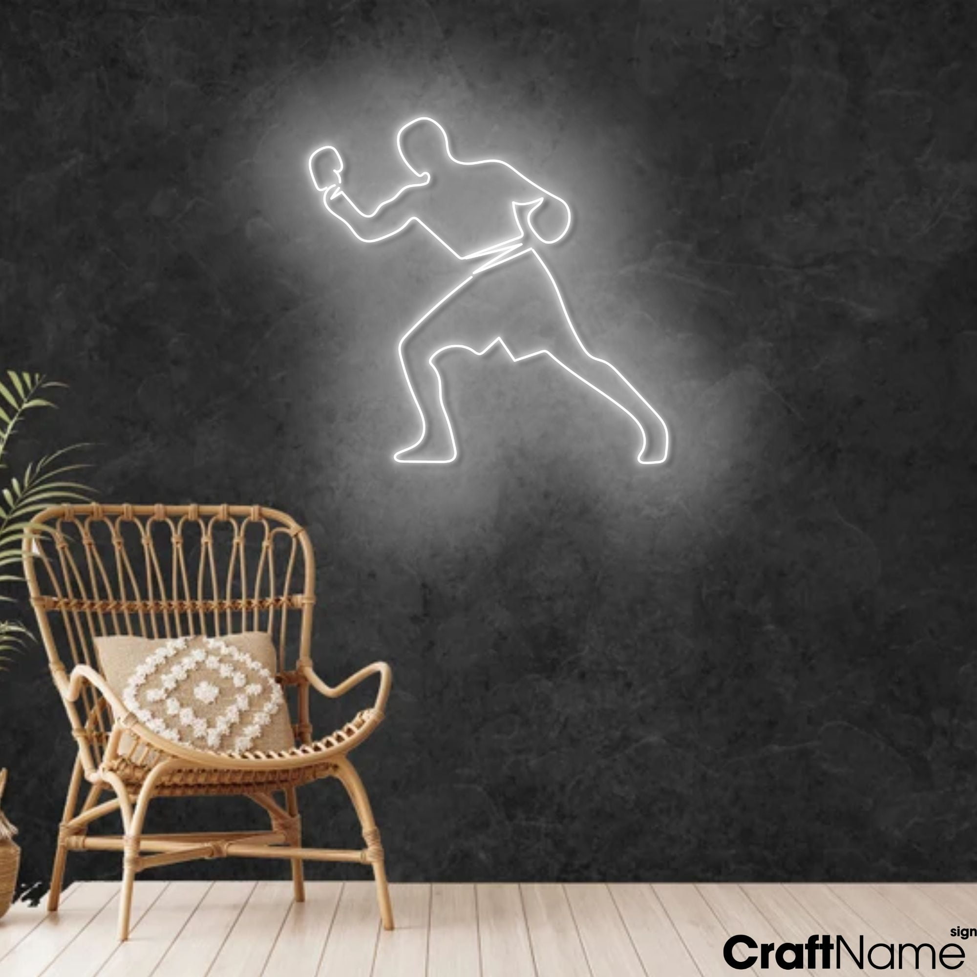 Craftnamesign Boxing Man Neon Light Wall Art For Boxing Studio Hanging ...