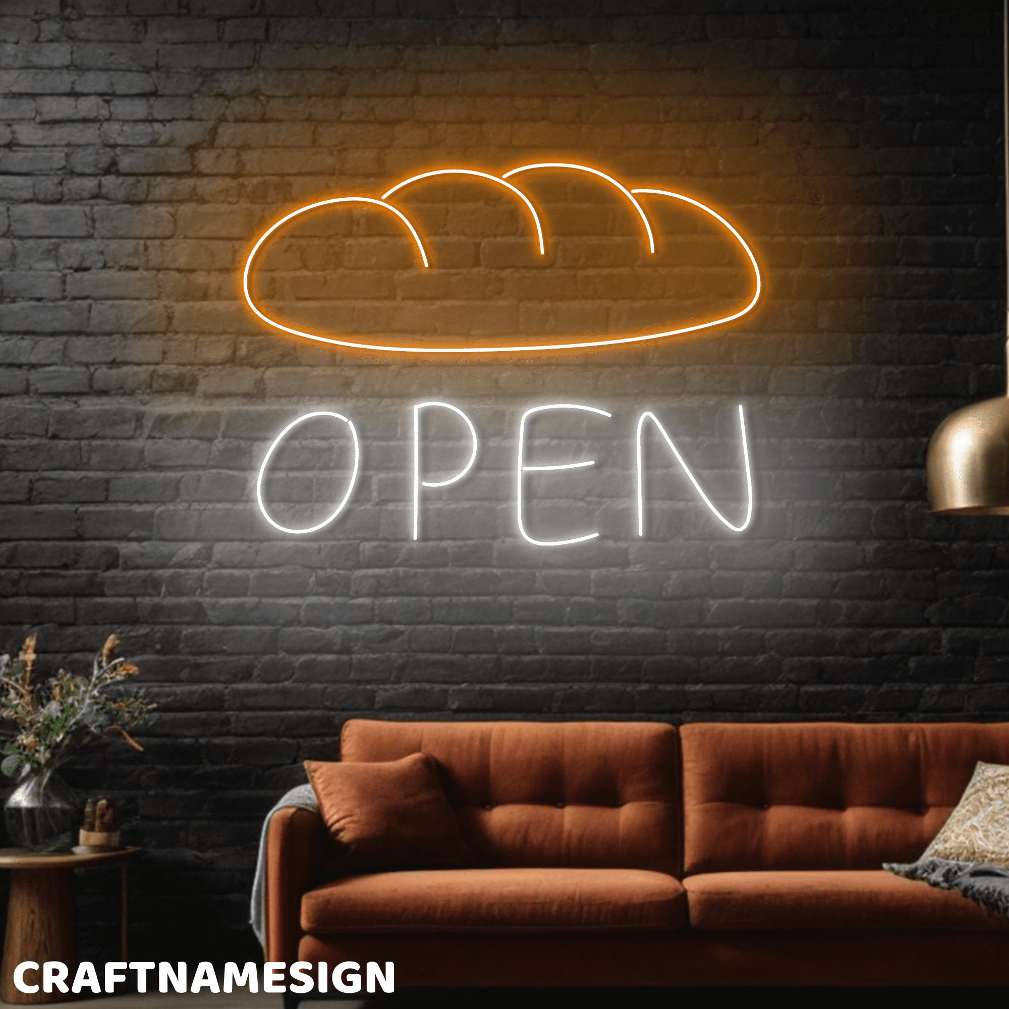 Craftnamesign Bread Open Neon Light Wall Art, Welcome Sign LED For ...