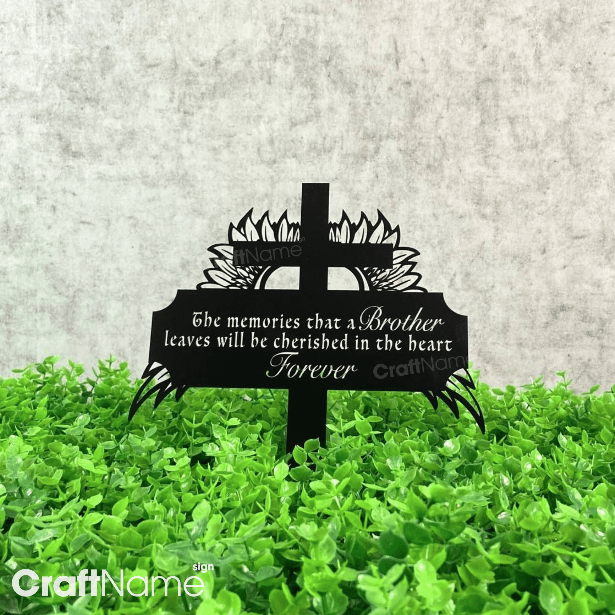 Craftnamesign Brother Memorial Metal Stake, Memorial Garden Plaque for ...