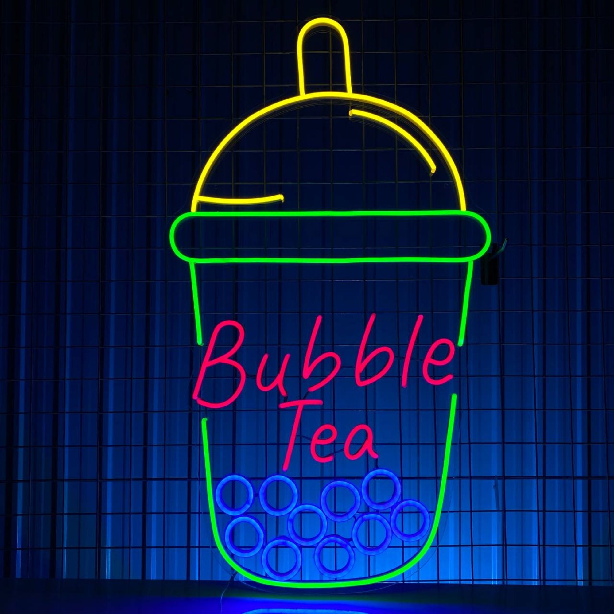 Craftnamesign Bubble Tea Neon Light, Boba Tea LED Sign Wall Art, Milk ...