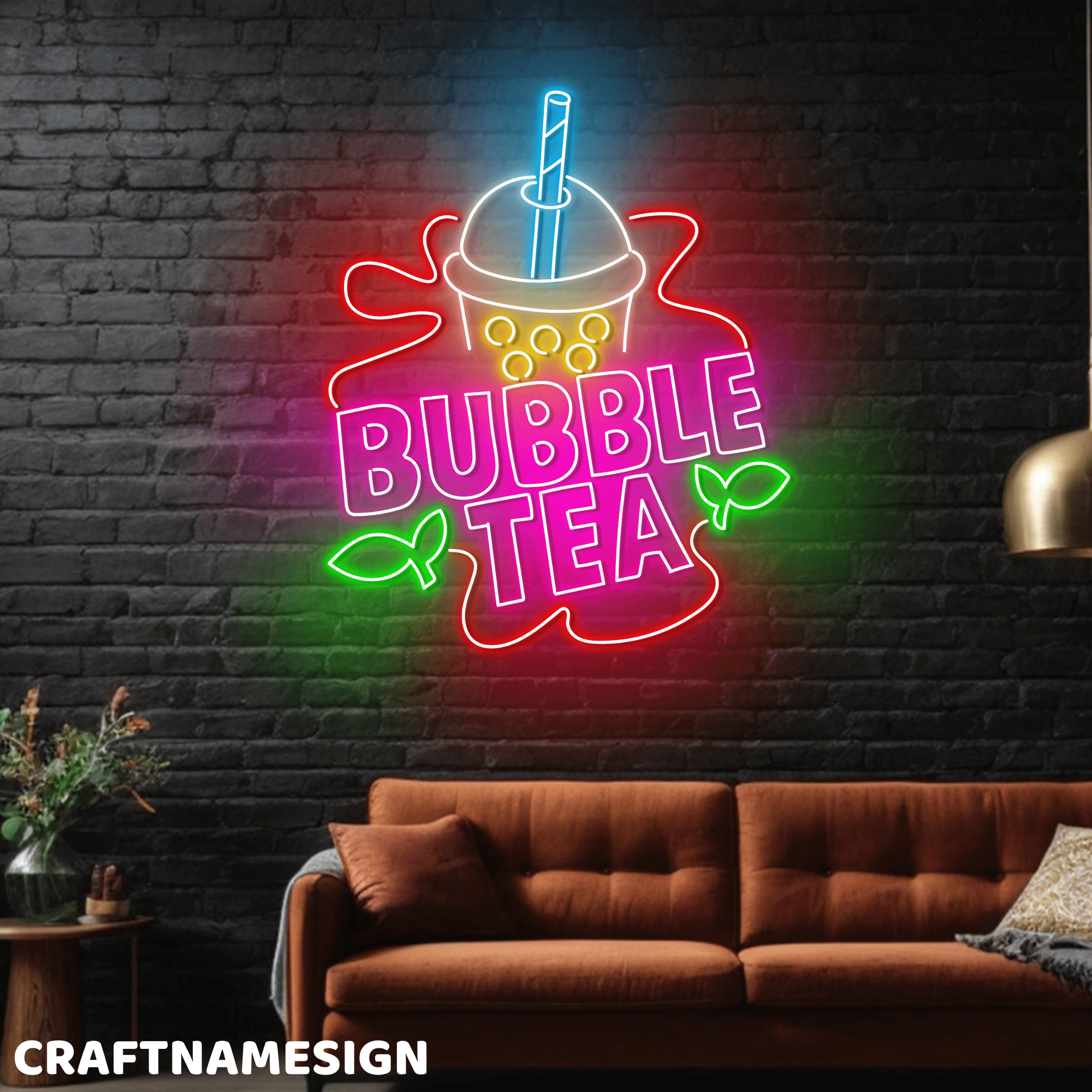 Craftnamesign Bubble Tea Neon Light For Wall Decor, Milk Tea Store LED ...