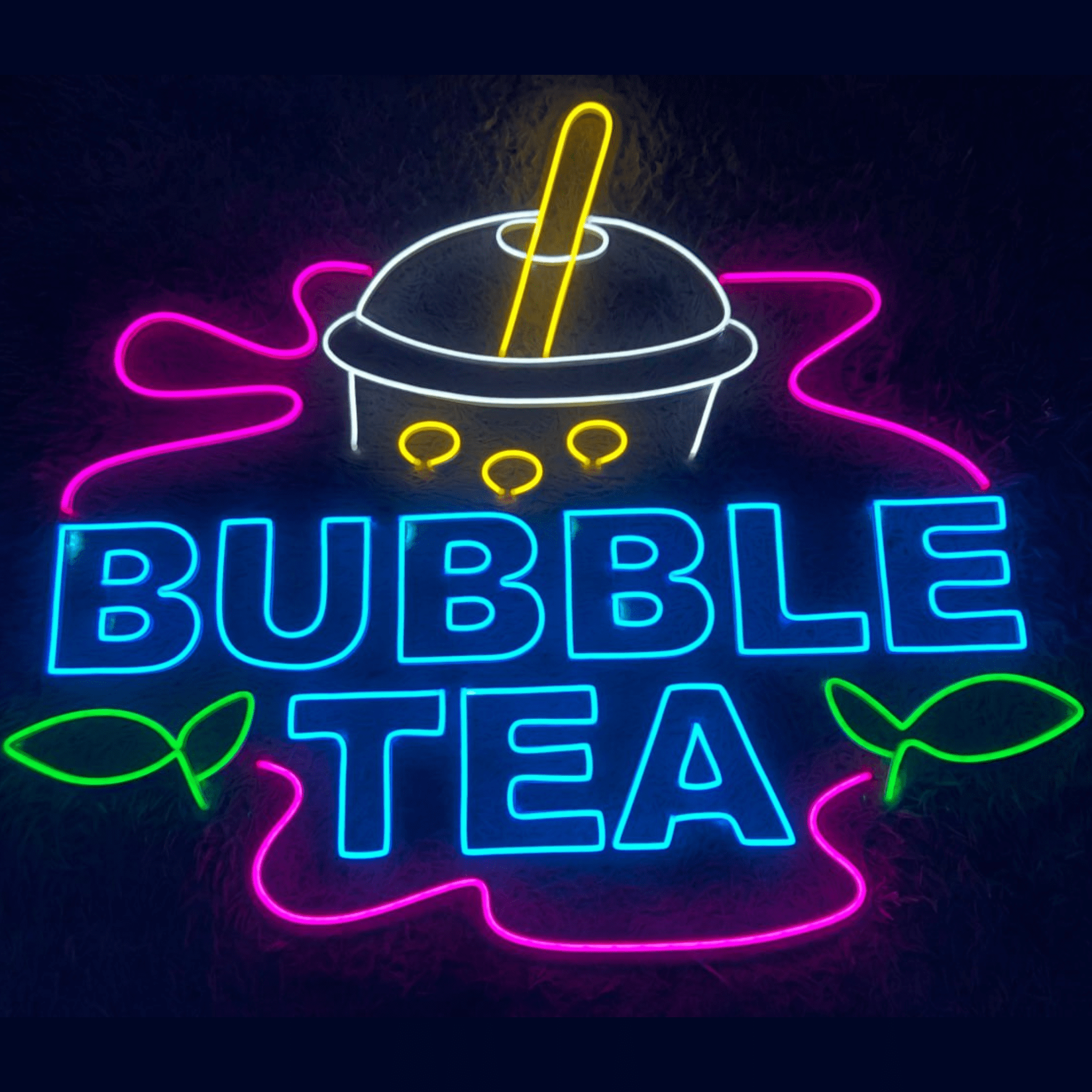 Craftnamesign Bubble Tea Neon Sign 23" x 19" for Bubble Tea Boba Tea ...