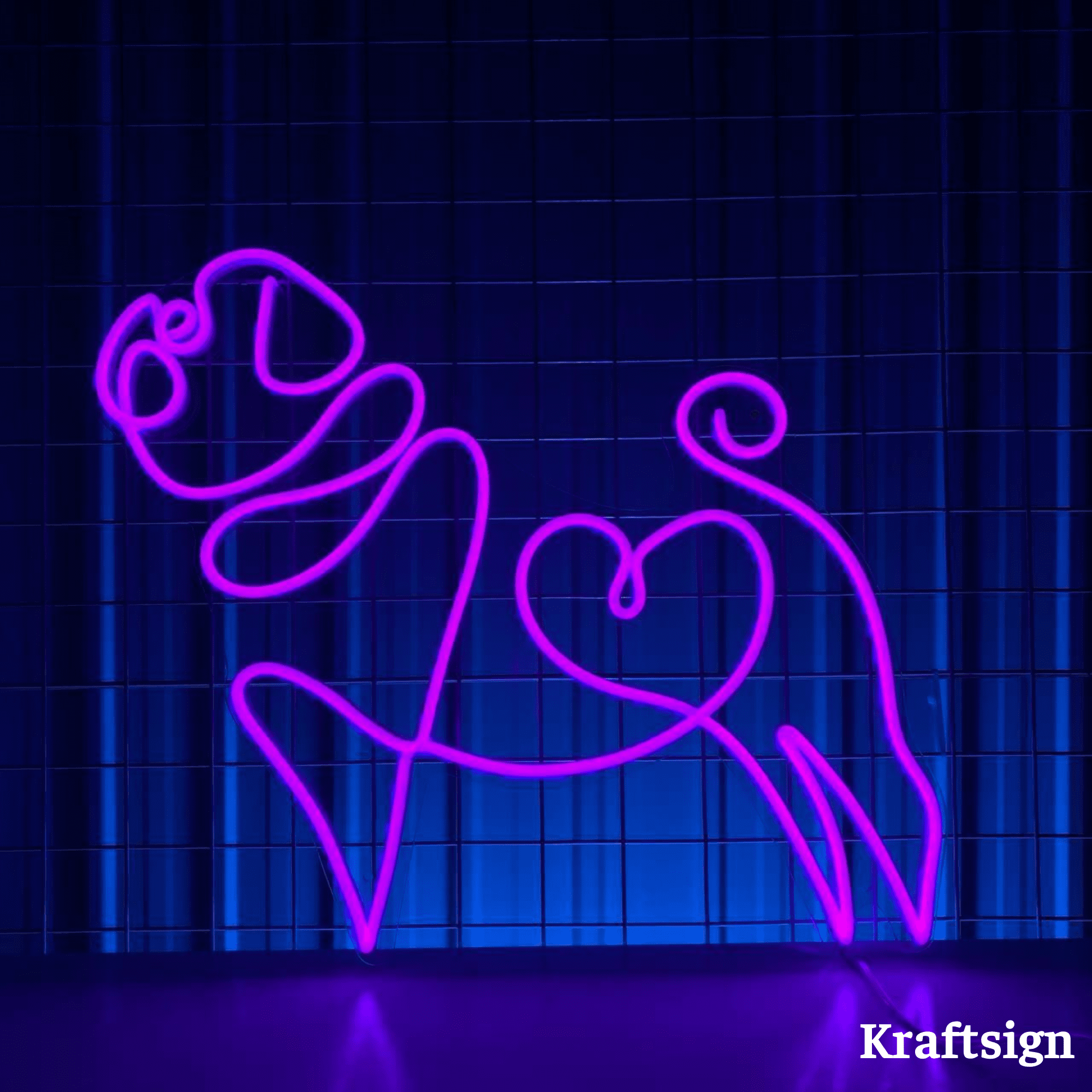 Craftnamesign Bulldog Line Art Neon LED Light Signs 18" x 15" For ...