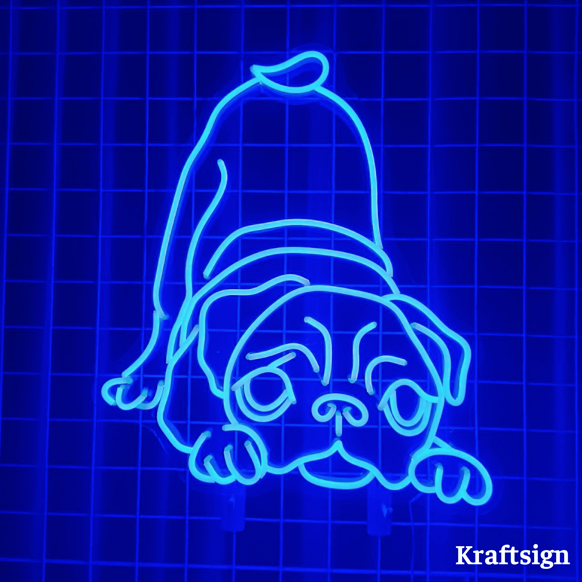 Craftnamesign Bulldog Yoga Pose Neon LED Light Sign 18" x 20" For Yoga ...