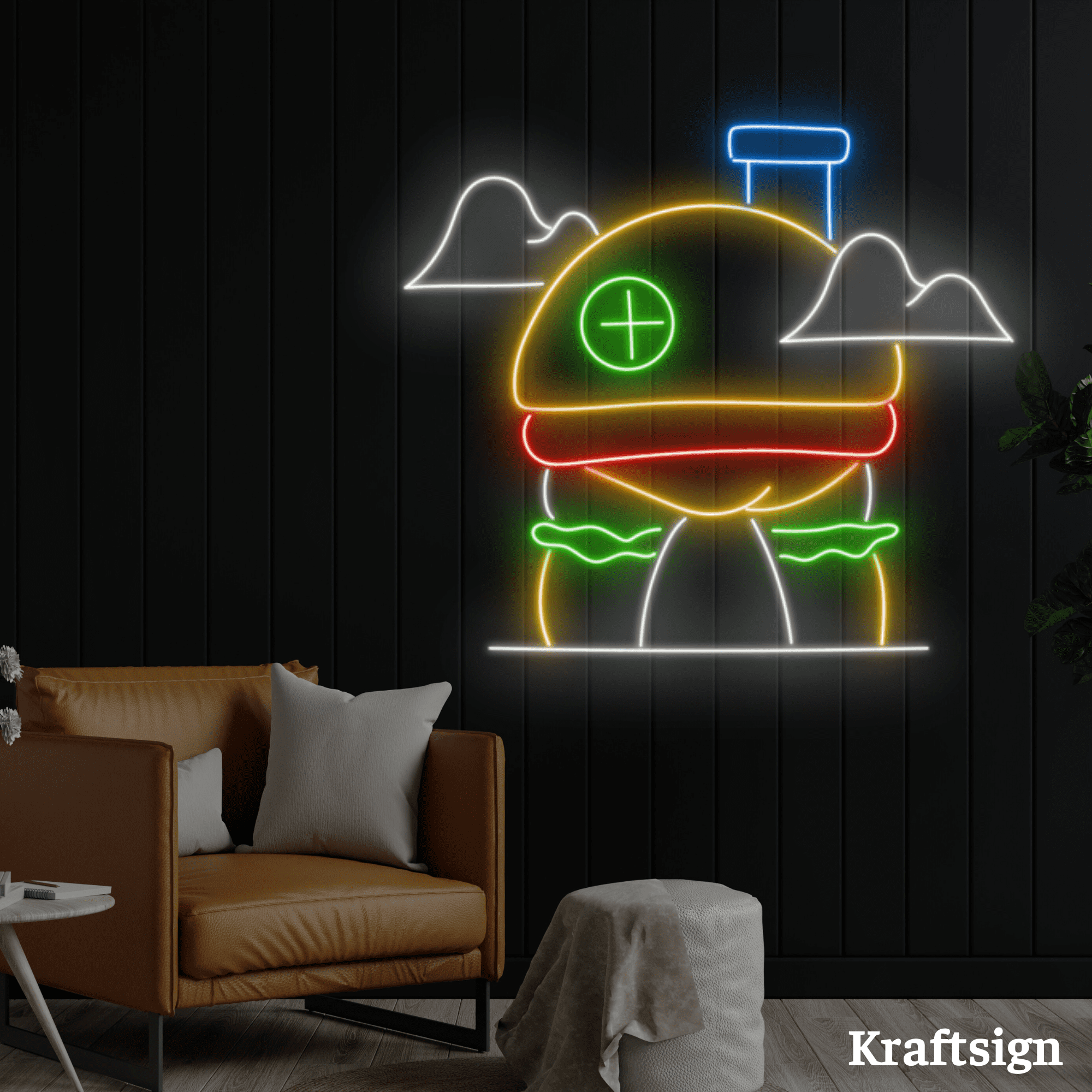 Craftnamesign Burger House Neon Sign, Burger Fast Food Shop Signs Decor ...