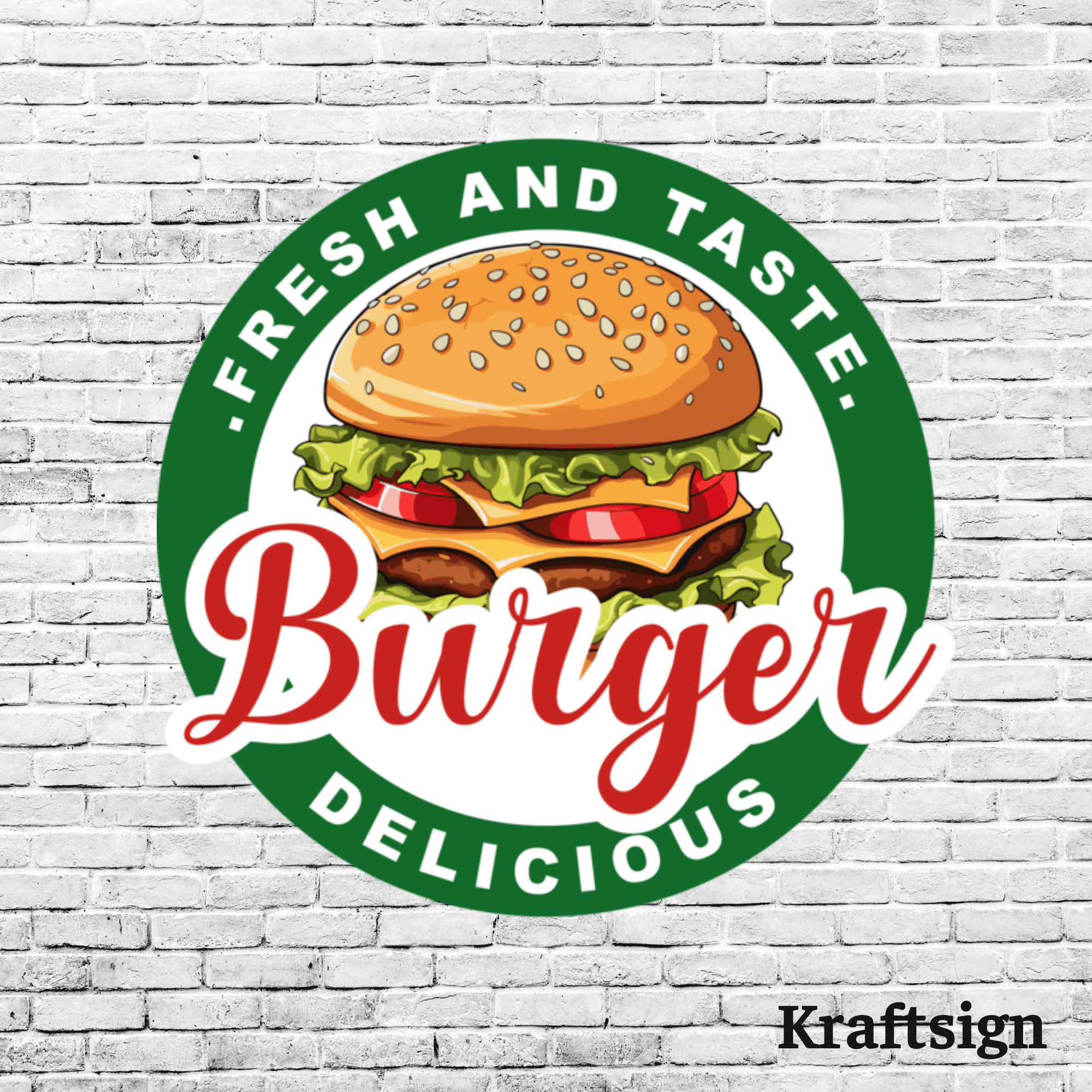 Craftnamesign Burger Metal Print, Burger Shop Decor, Fast Food Wall Art ...