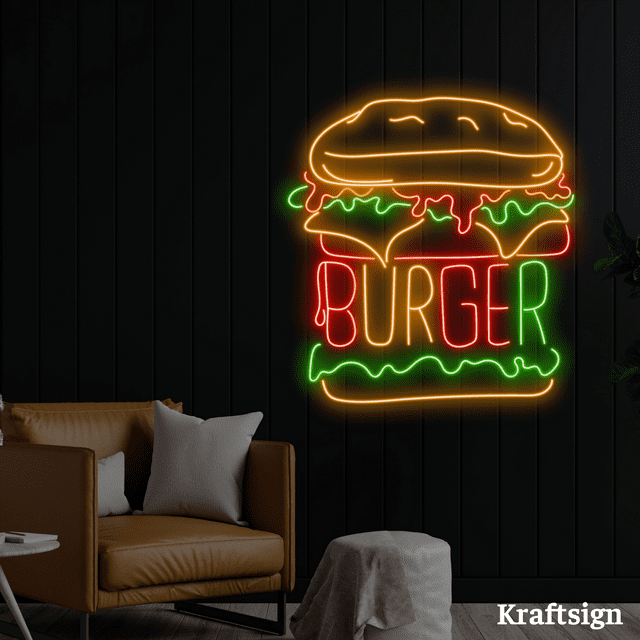 Craftnamesign Burger Neon Signs, Burger Shop LED Signage, Fast Food ...