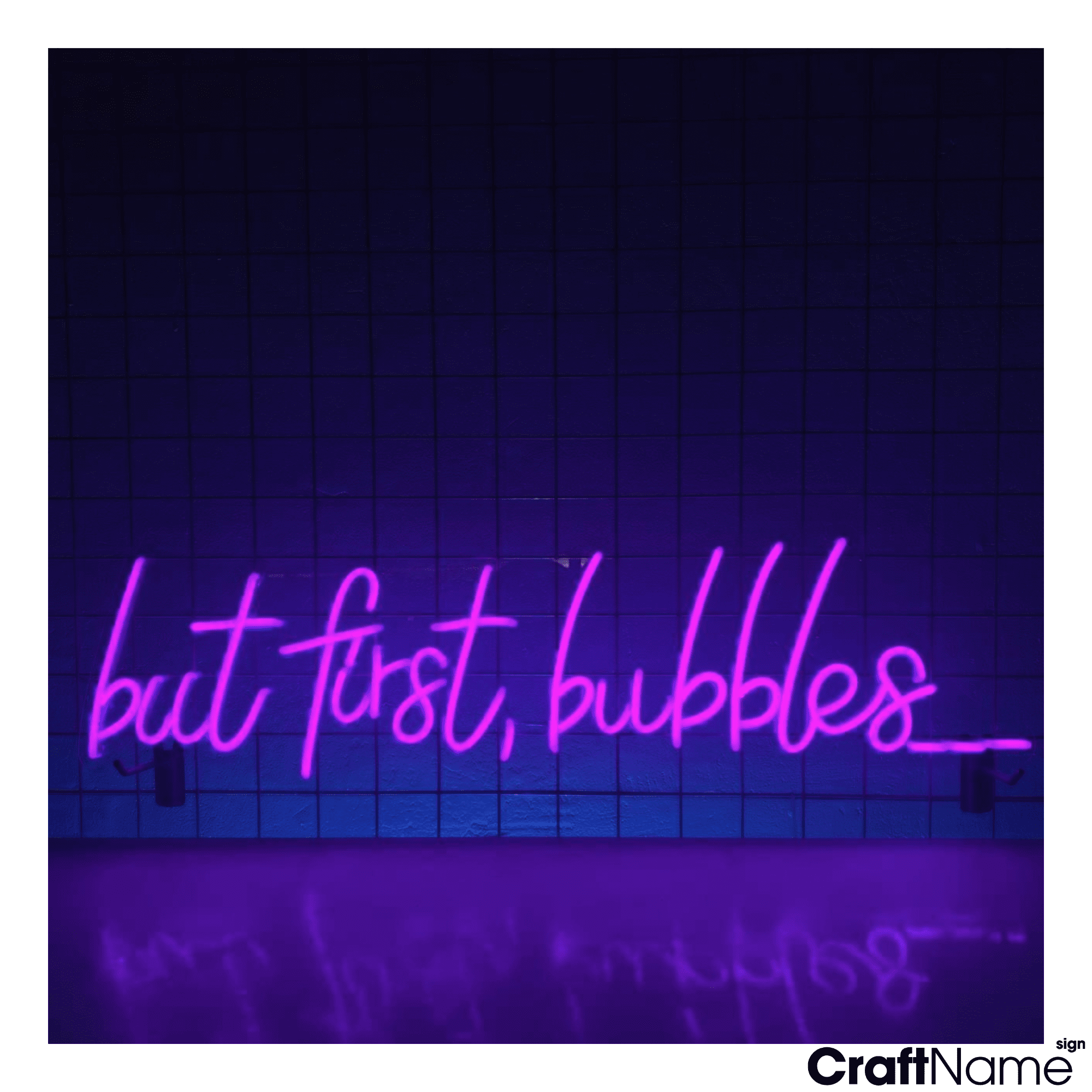 Craftnamesign But First Bubbles Neon Light Wall Art For Milk Tea Store ...