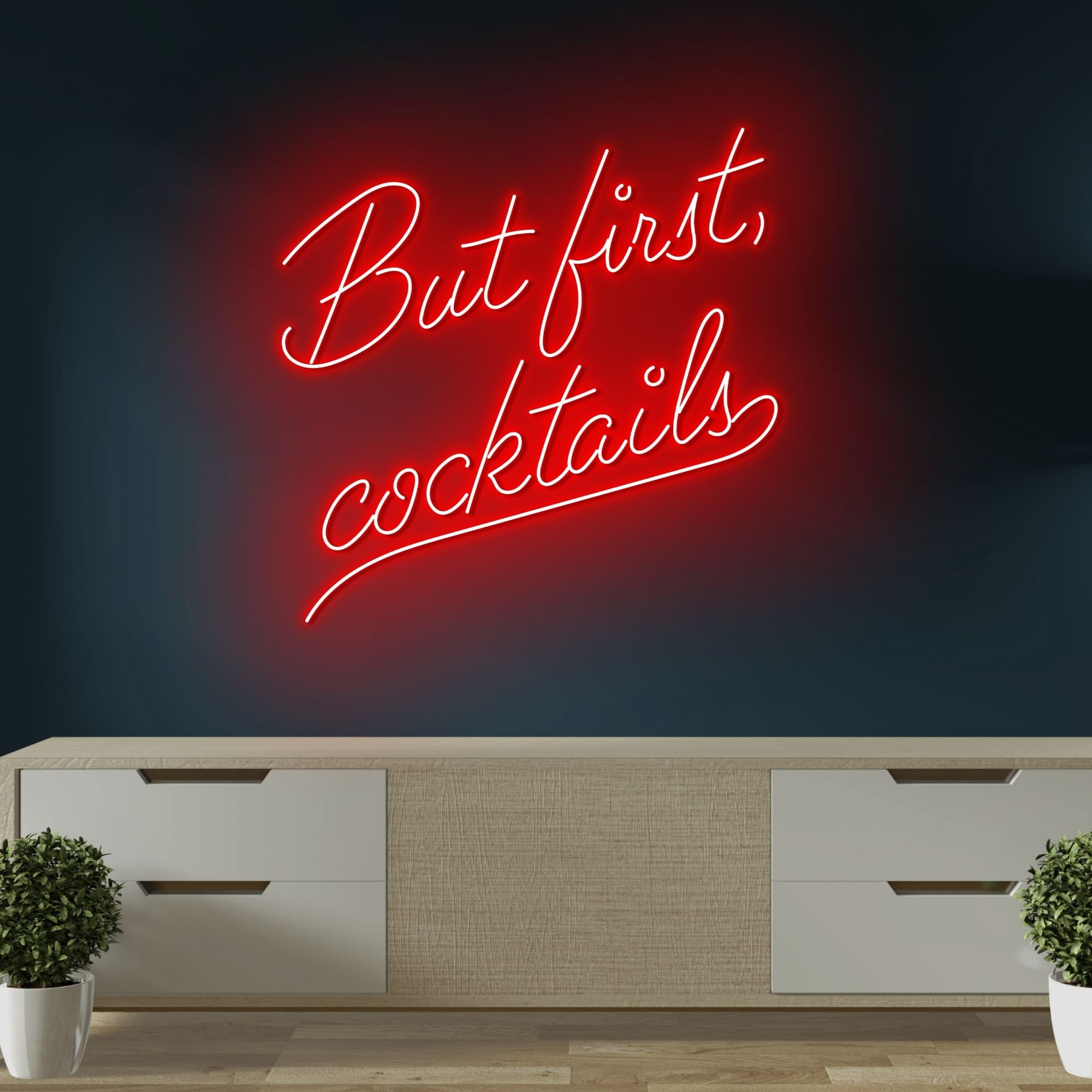 Craftnamesign But First Cocktails Neon Light Wall Art, Cocktails LED ...